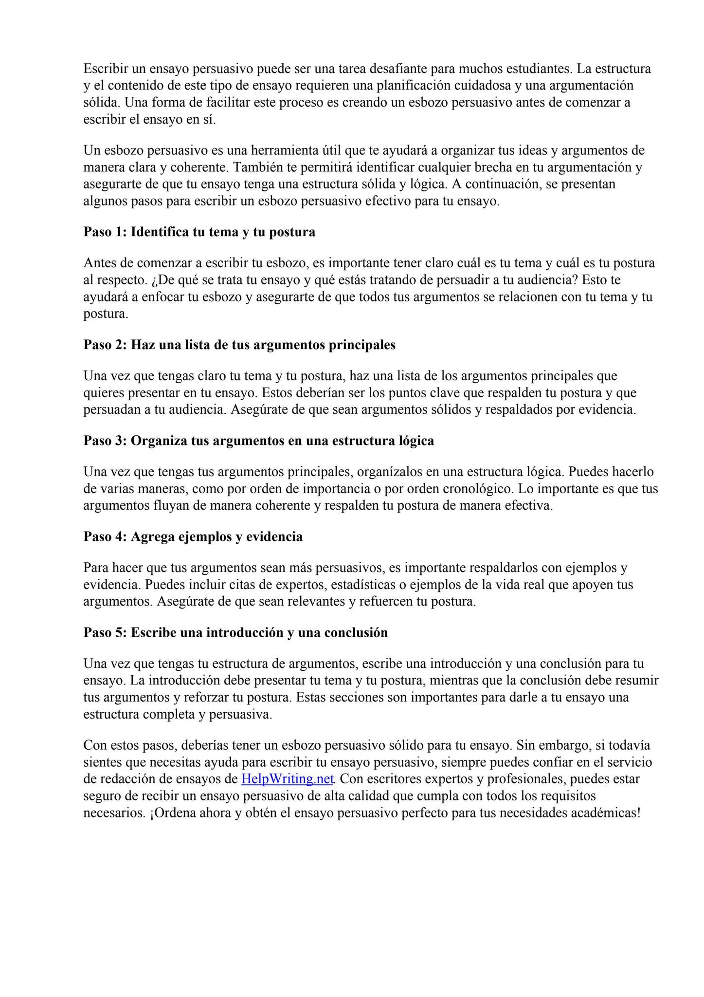 Cómo Escribir Un Esbozo Persuasivo Para Un Ensayo by Amber Eberhart - Issuu