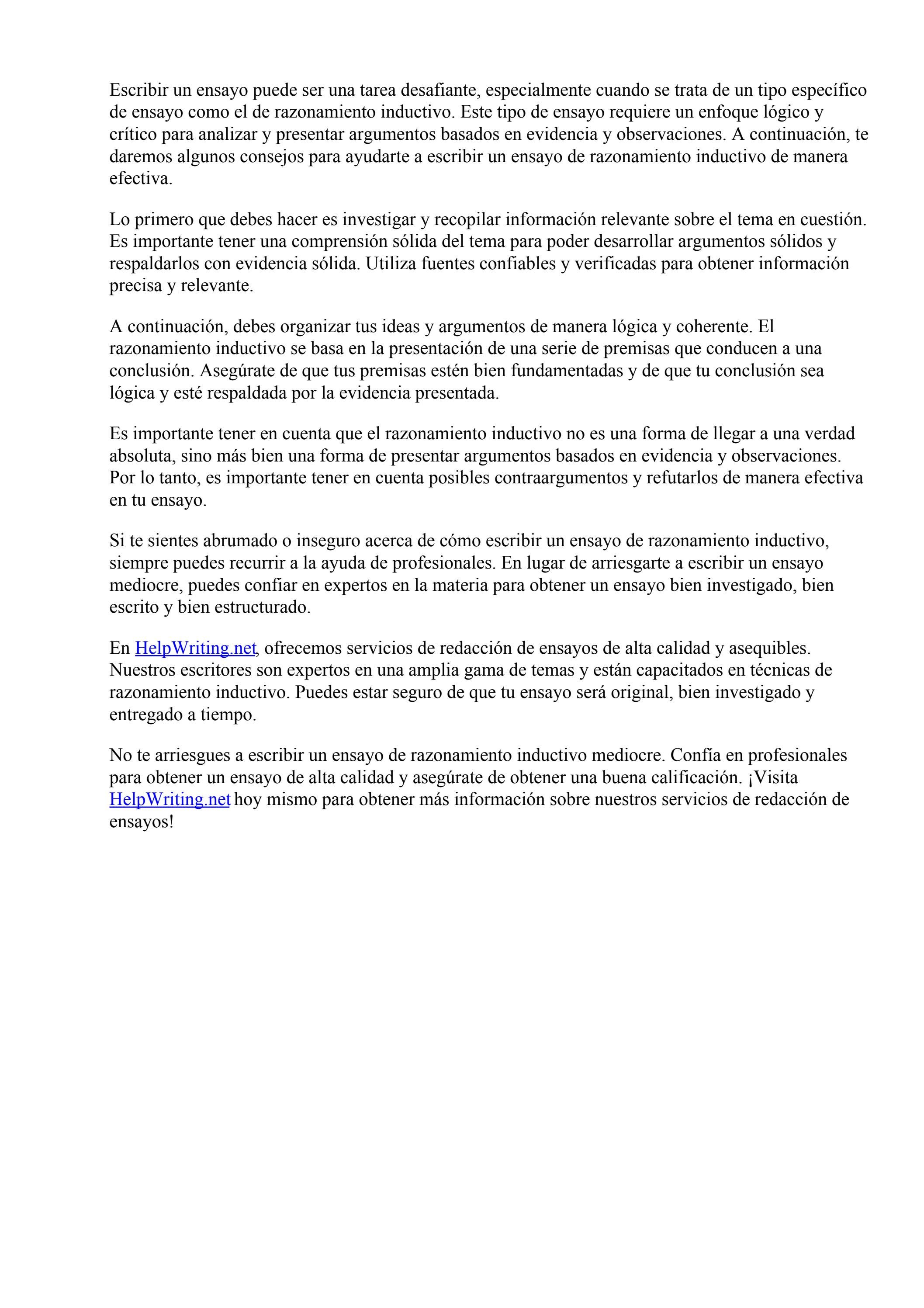 Cómo Escribir Un Ensayo De Razonamiento Inductivo by Cherese Williams ...
