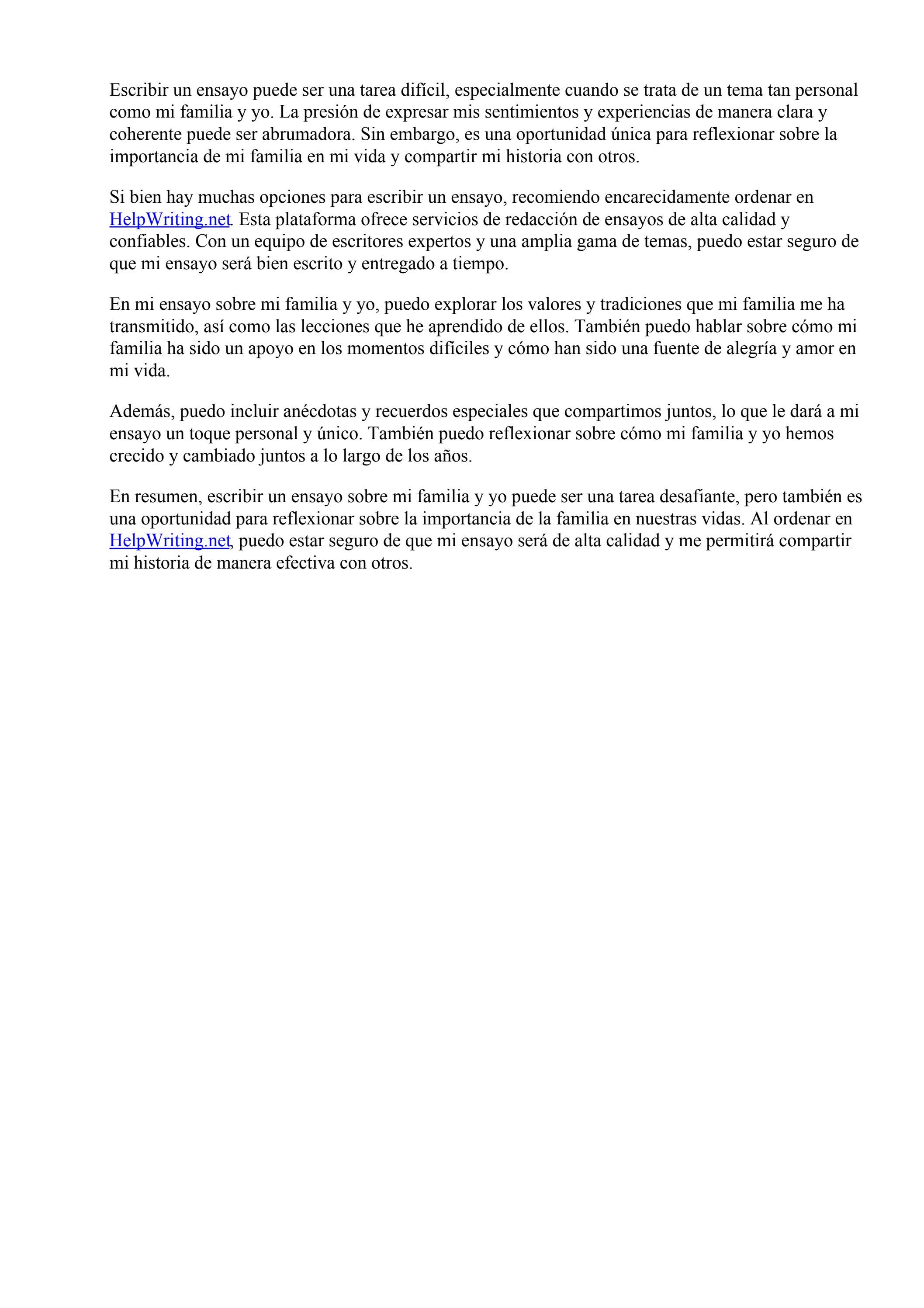 Ensayo Sobre Mi Familia Y Yo by Kim Thompson - Issuu