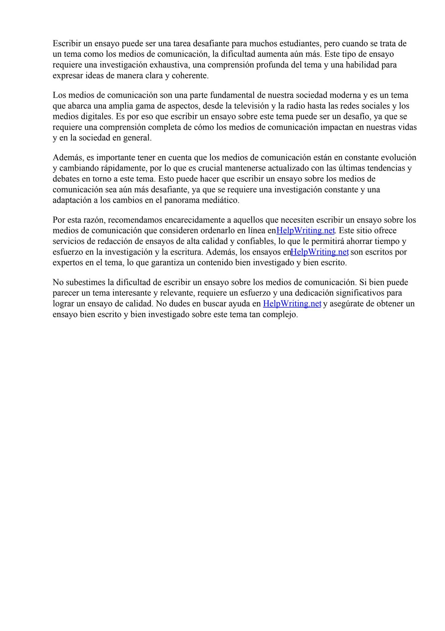 El Desafío De Escribir Un Ensayo Sobre Los Medios De Comunicación by ...