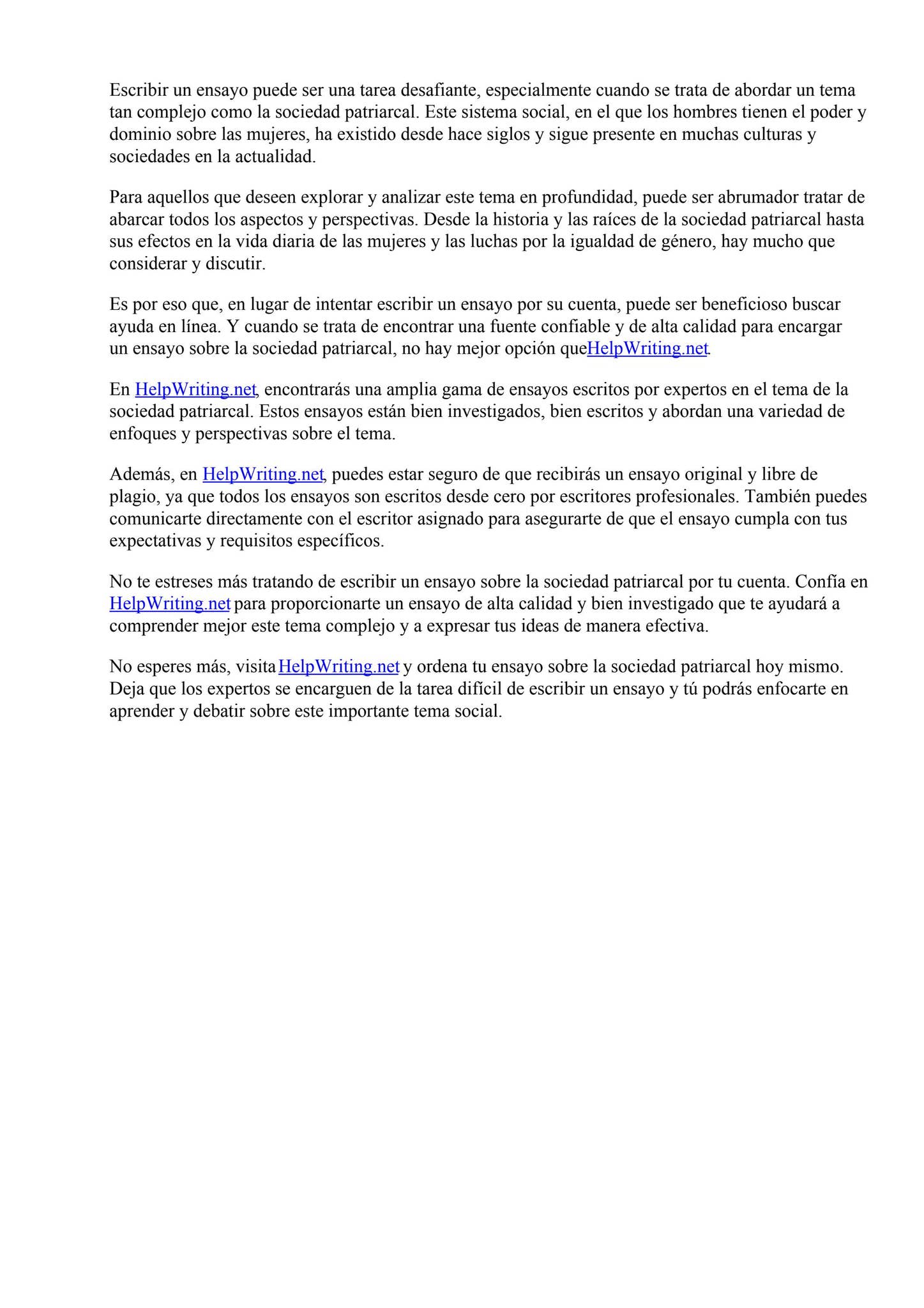 Ensayo Sobre La Sociedad Patriarcal by Elizabeth Jamison - Issuu
