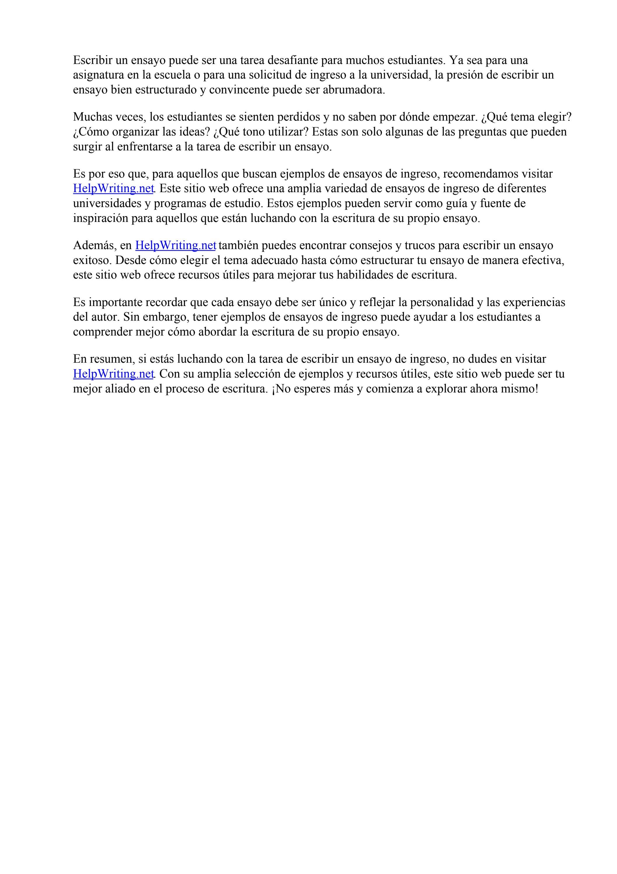 Ejemplos De Ensayos De Ingreso by Isabel Staton - Issuu