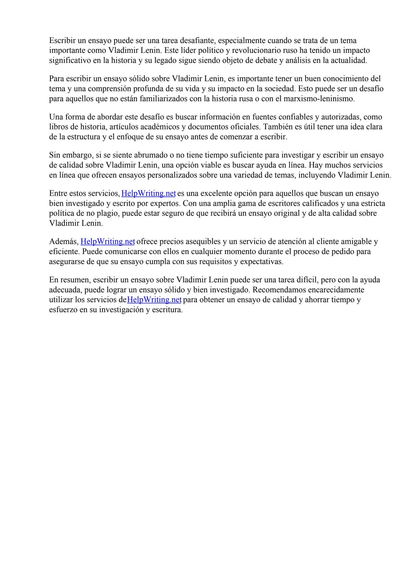Cómo Escribir Un Ensayo Sobre Vladimir Lenin by Mary Vazquez - Issuu