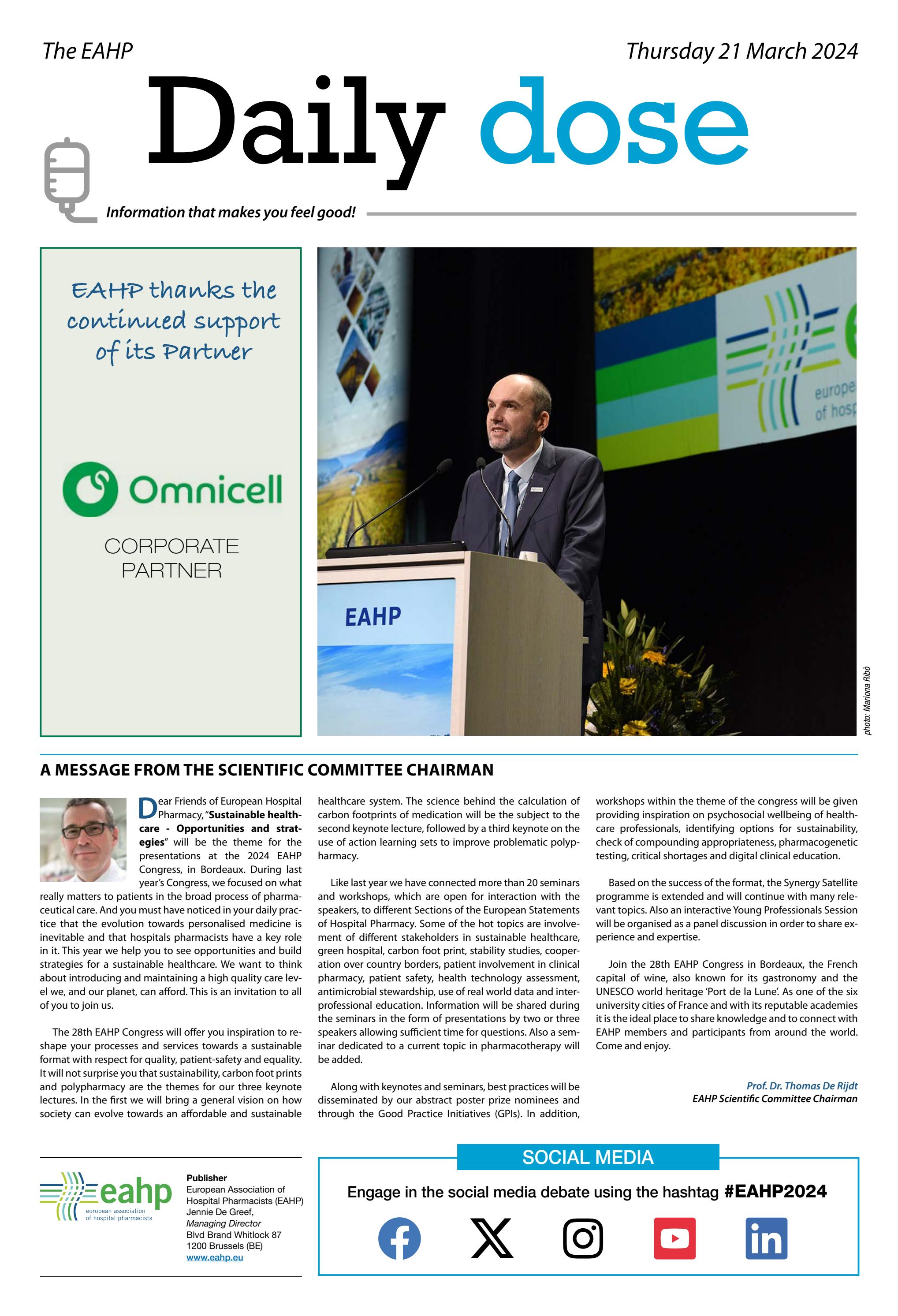 Daily Dose Thursday - 28th EAHP Annual Congress by EAHP - Issuu