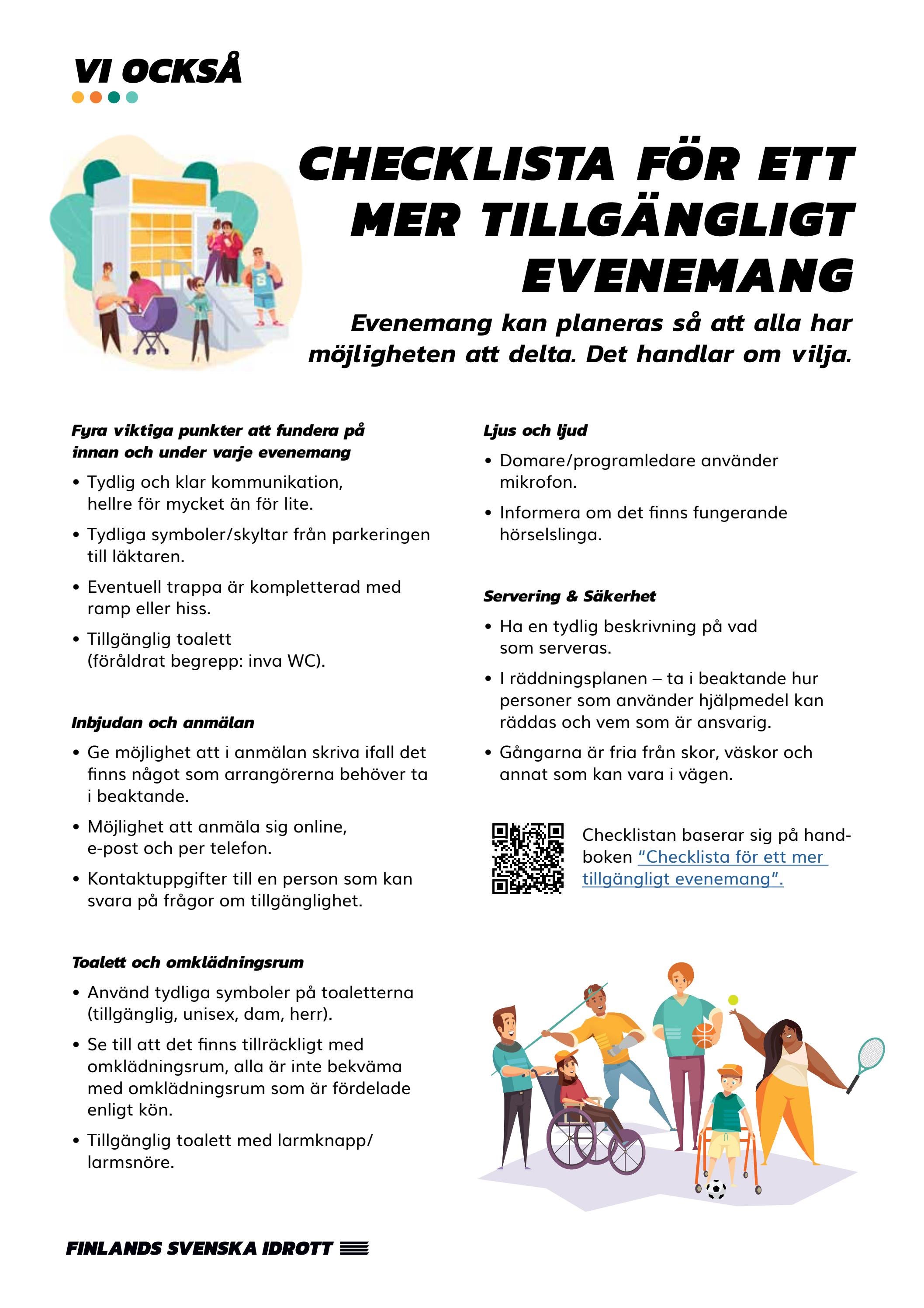 Sammanfattning av checklistan för ett mer tillgängligt evenemang by ...