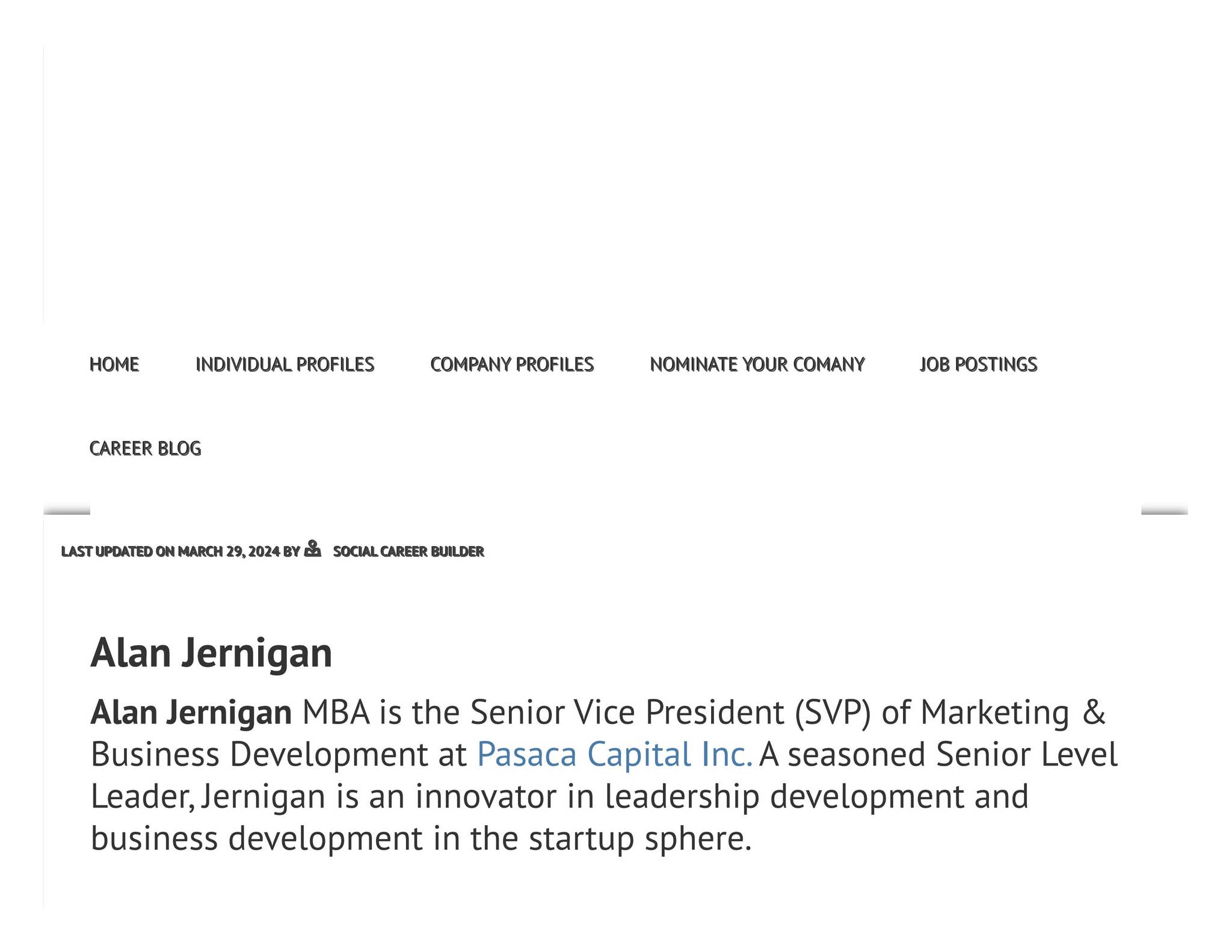 Alan Jernigan MBA - Business Development - Social Career Builder by Alan Jernigan - Issuu