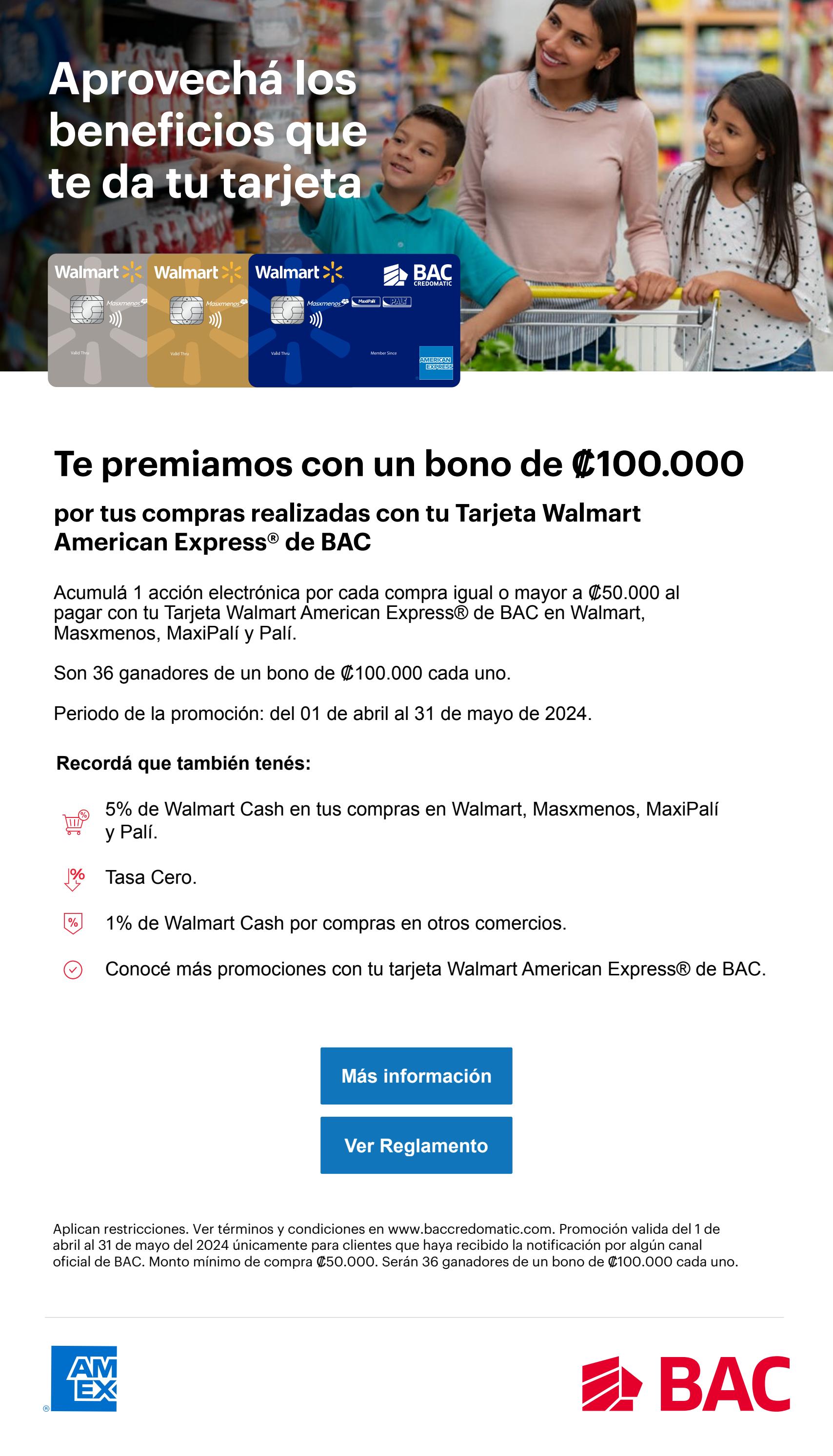 Promoción Walmart Monto Abril 2024 by BAC | Credomatic - Issuu