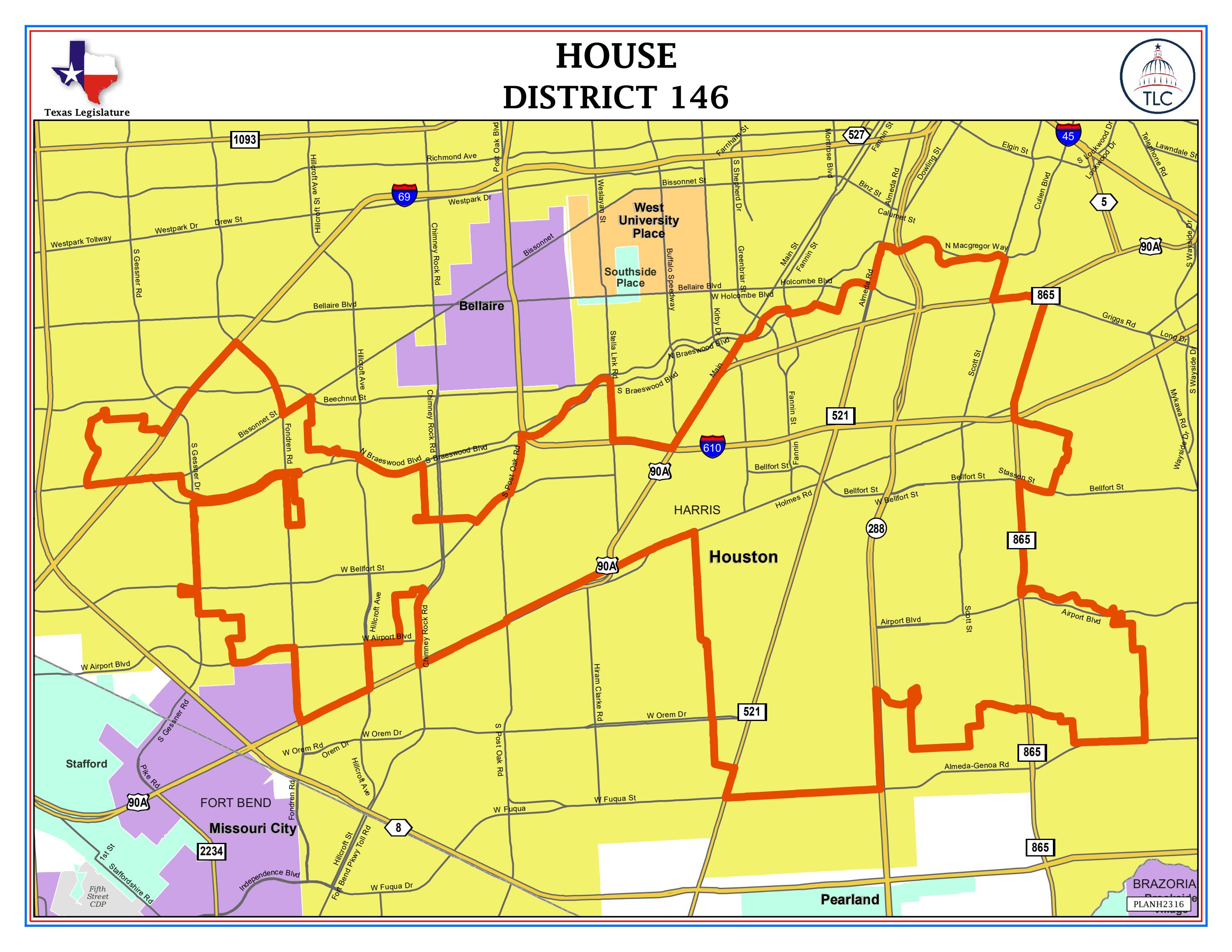 House District 146 Map - State Rep. Shawn Thierry and Lauren Ashley ...