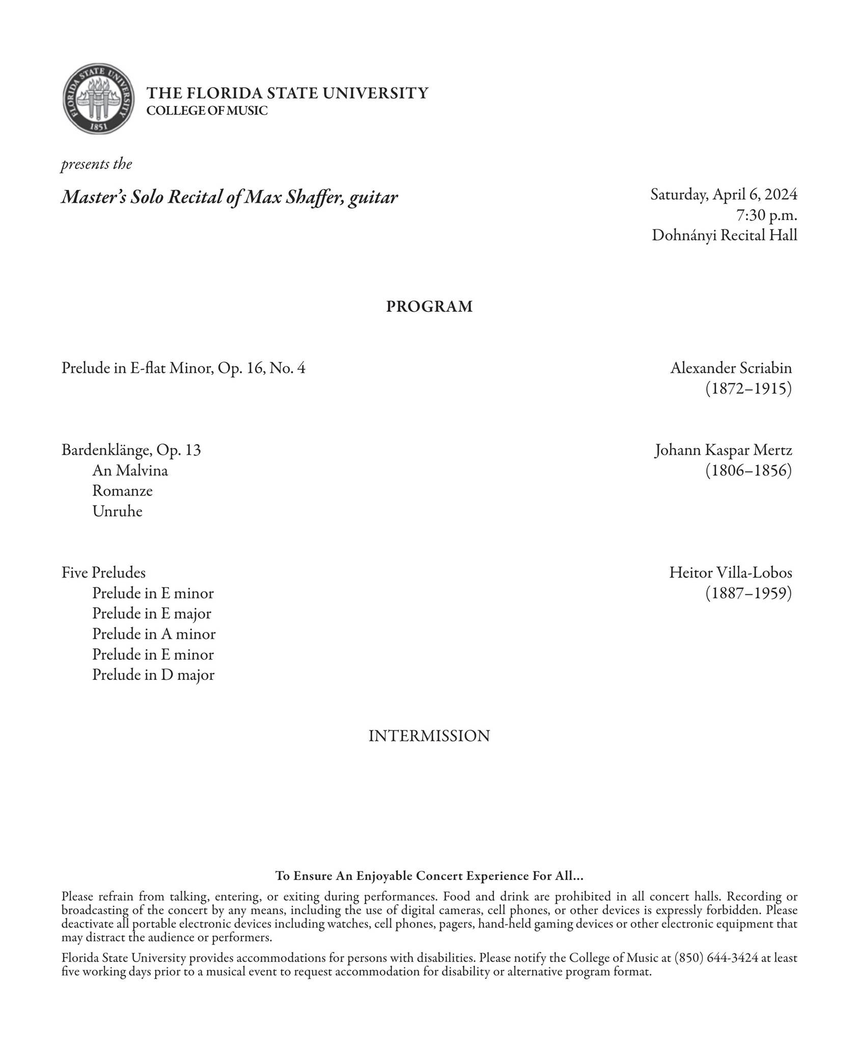 20240406_Shaffer by Florida State University College of Music - Issuu