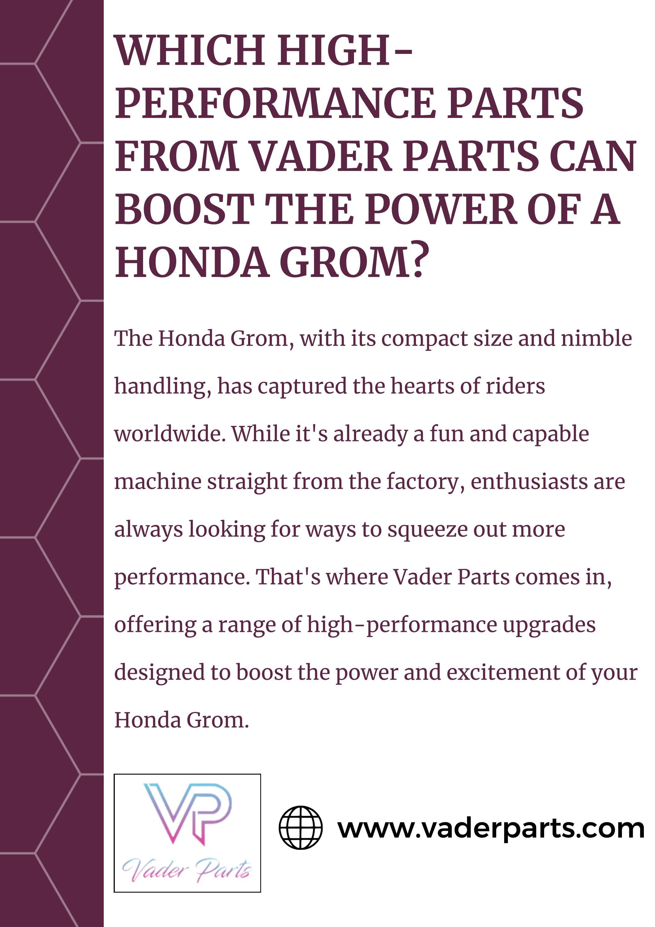 Redefining Performance: Vader Parts' High-Power Upgrades for Honda Grom ...