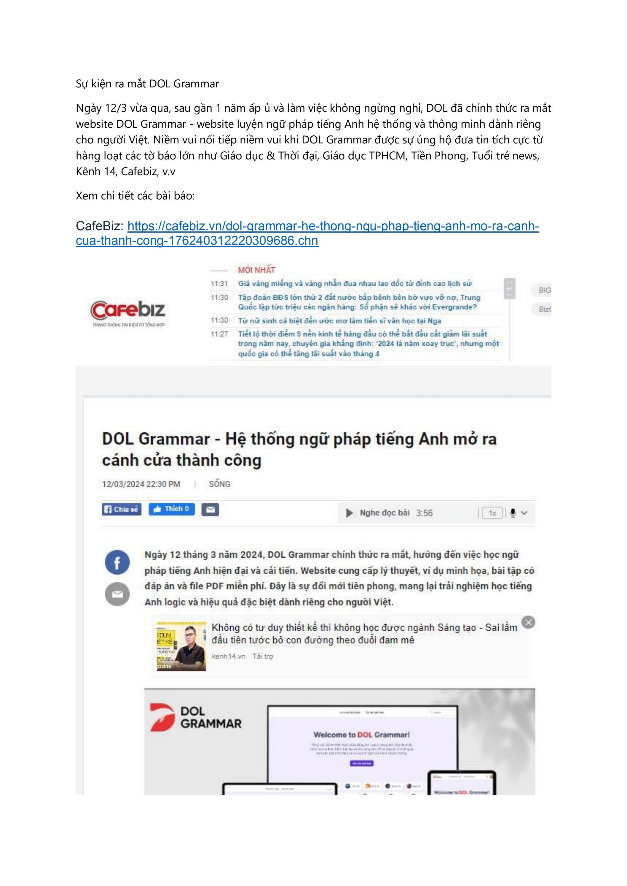 Sự kiện ra mắt website DOL Grammar by DOL Grammar - Issuu
