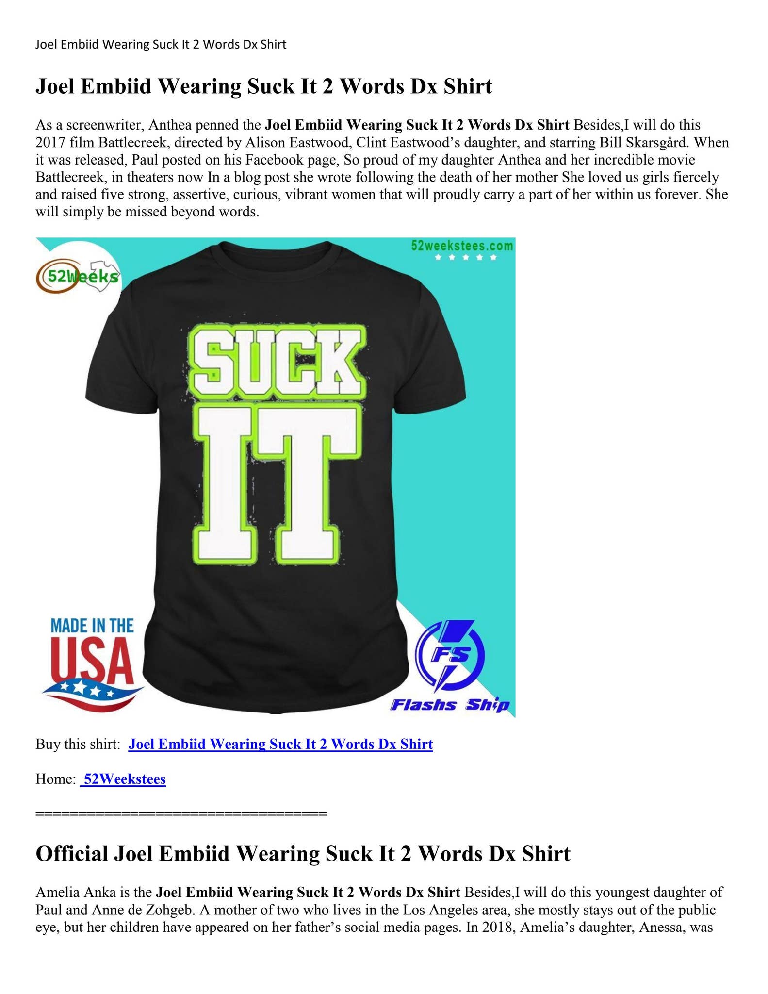 Joel Embiid Wearing Suck It 2 Words Dx Shirt by 52weekstees - Issuu