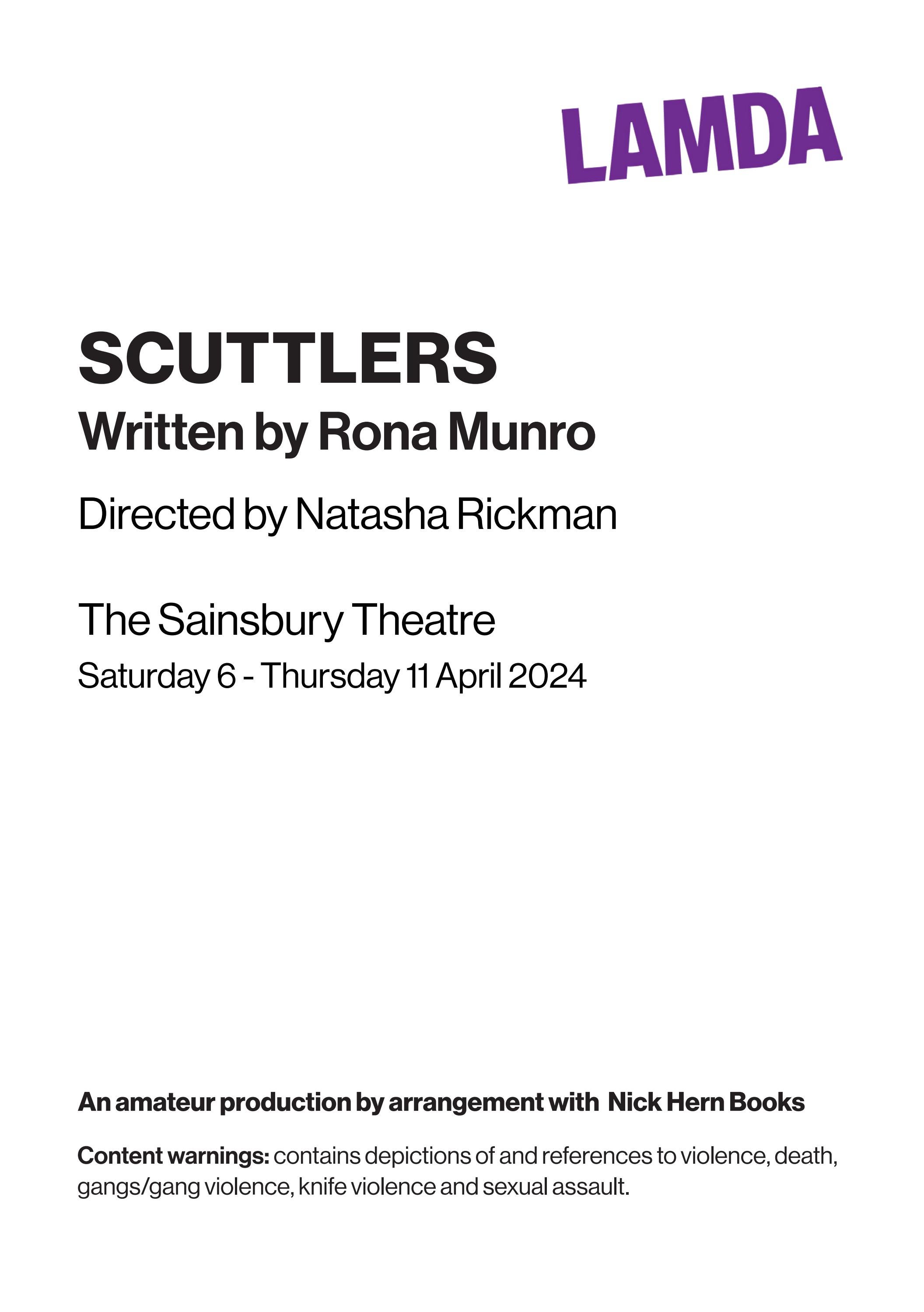 Scuttlers (Cast Sheet) by LAMDA - Issuu