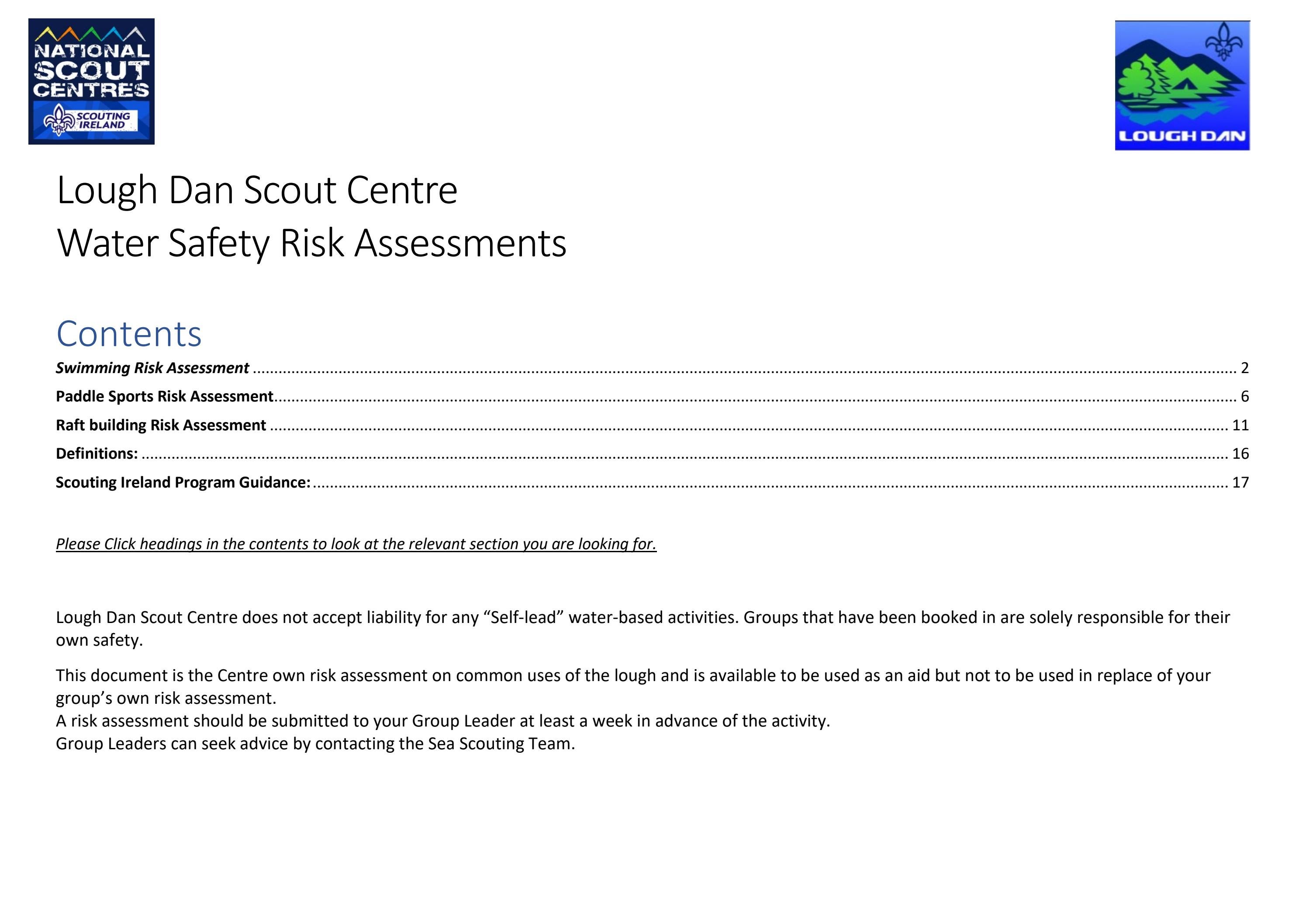 Lough Dan Scout Centre Water Safety Document_April 2024 by Scouting ...