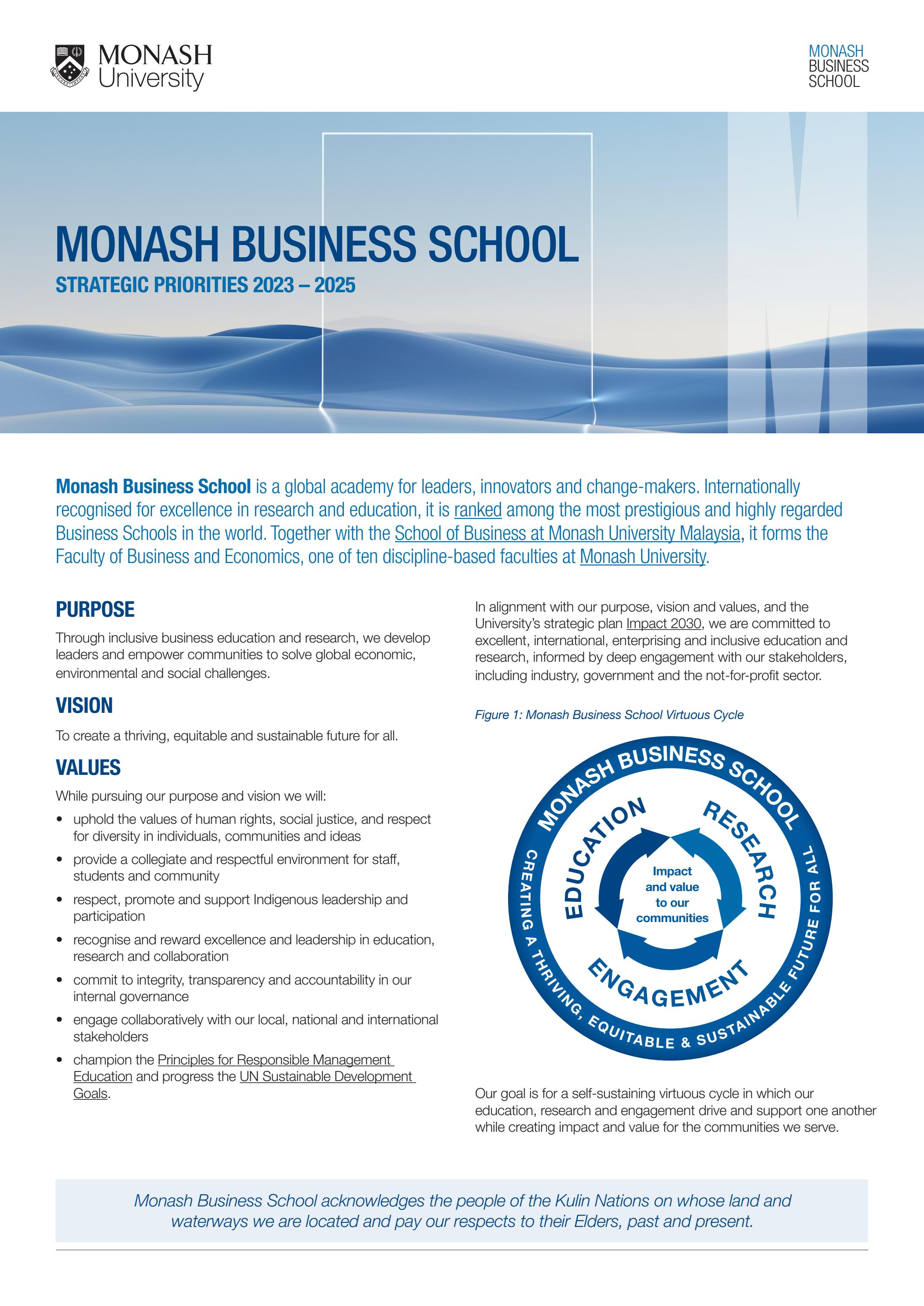 Monash Business School: Strategic priorities 2023 – 2025 by Monash ...