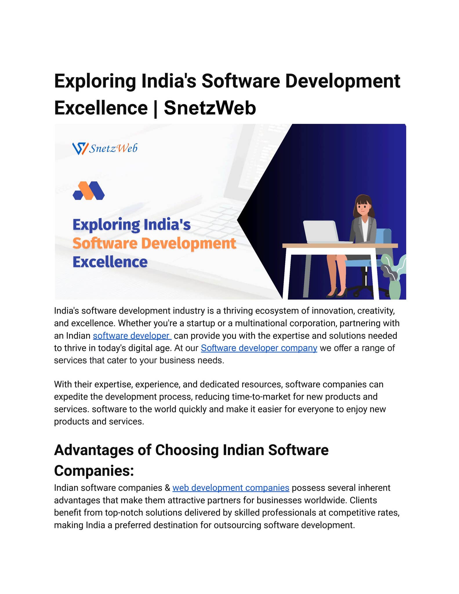 Exploring India's Software Development Excellence by Snetzweb - Issuu