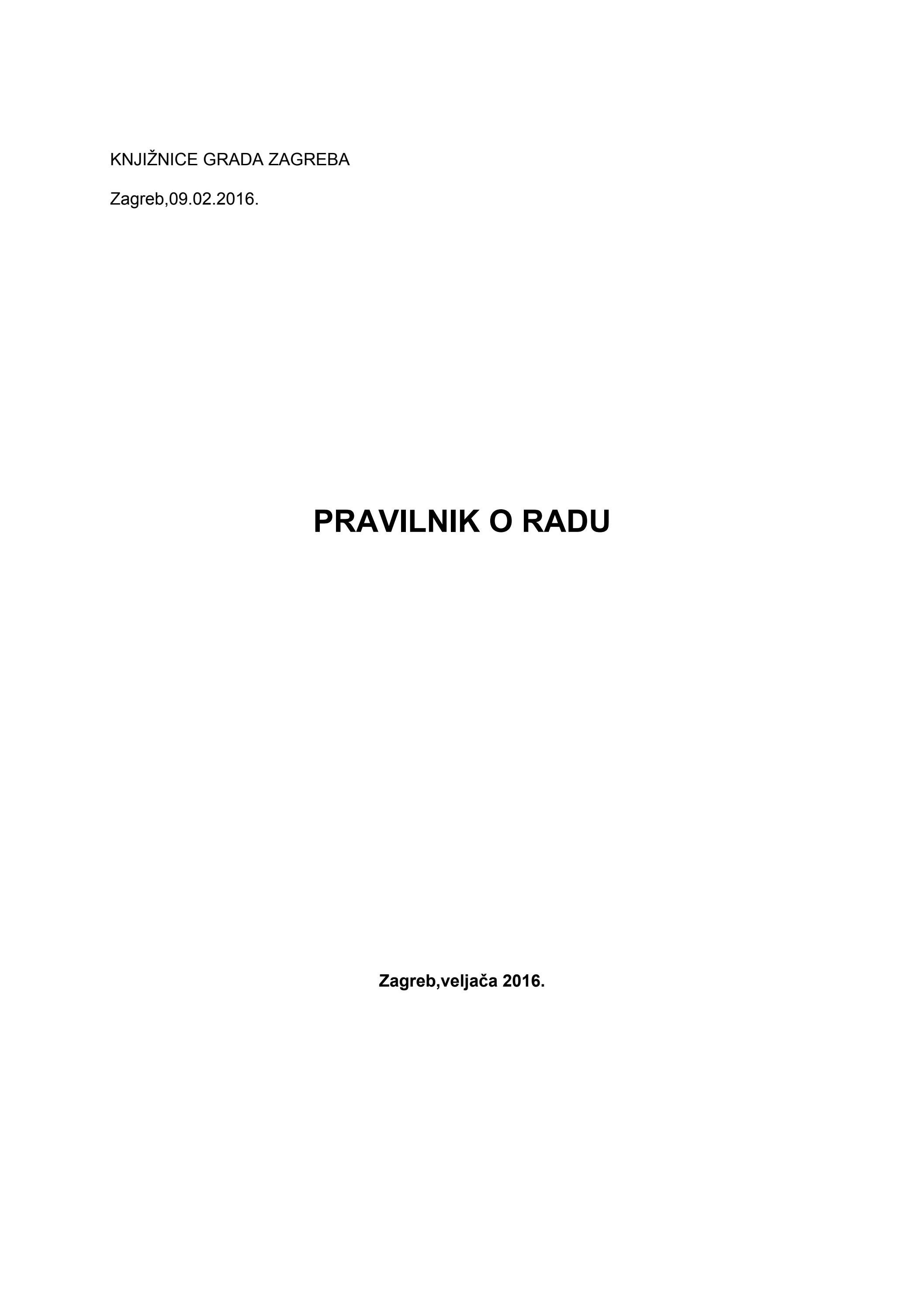 Pravilnik o radu by Knjižnice grada Zagreba - Issuu