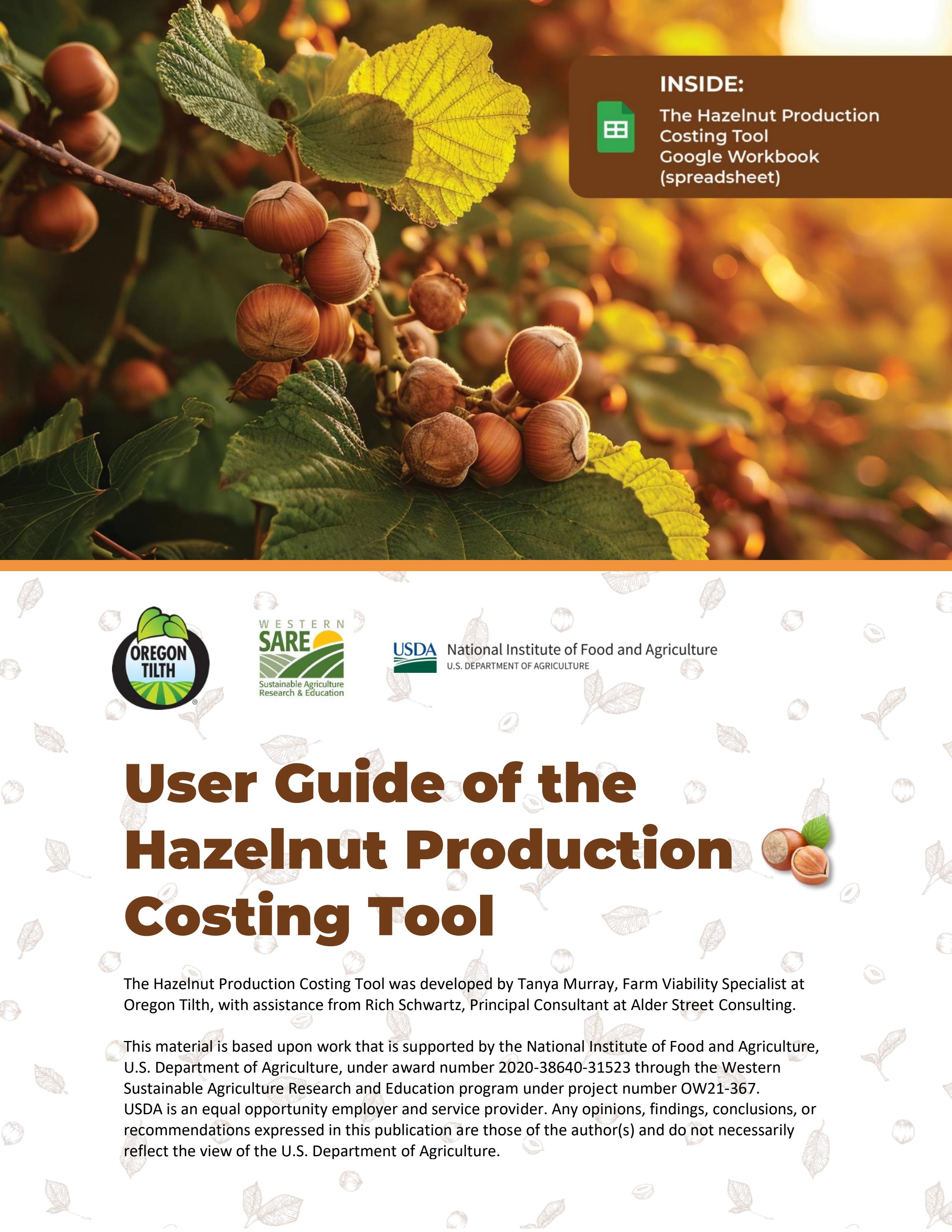 User Guide of the Hazelnut Production Costing Tool by Oregon Tilth - Issuu