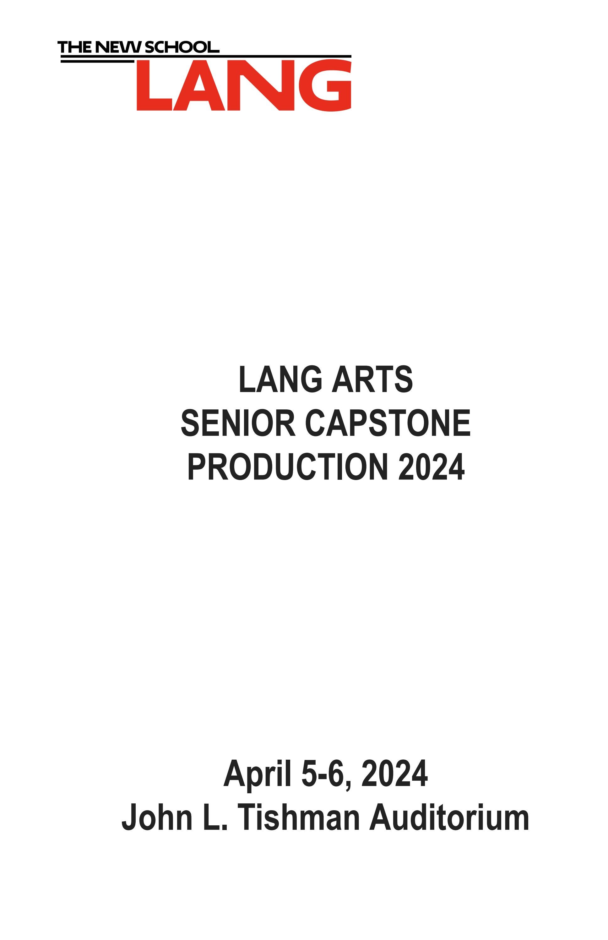 Lang Arts Senior Capstone 2024 Production - PROGRAM by langdance - Issuu