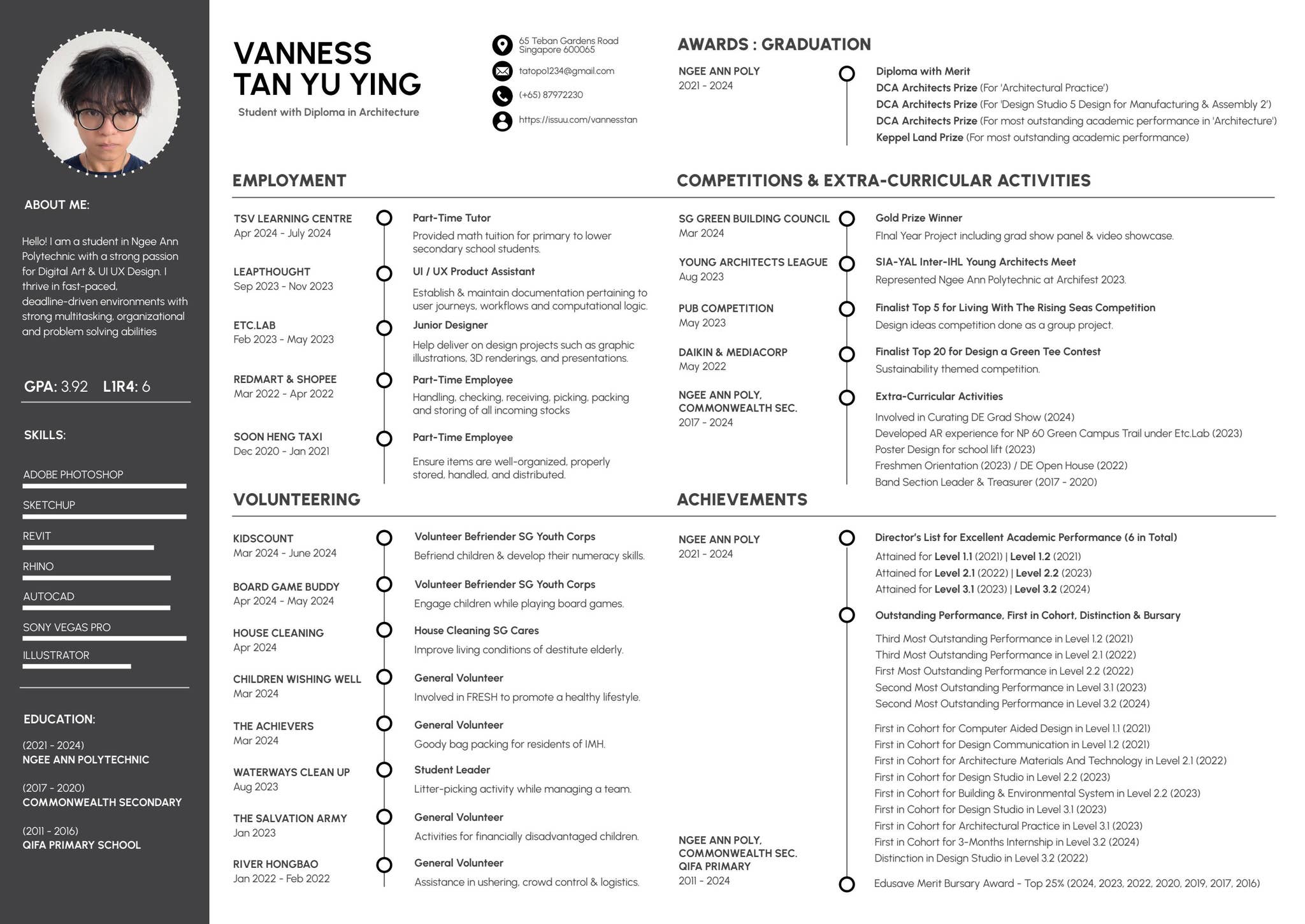 Vanness Tan CV / Resume (April 2024) by Yu Ying Vanness Tan - Issuu