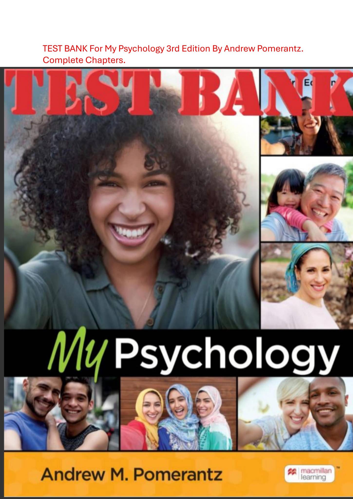 TEST BANK For My Psychology 3rd Edition By Andrew Pomerantz. Complete ...