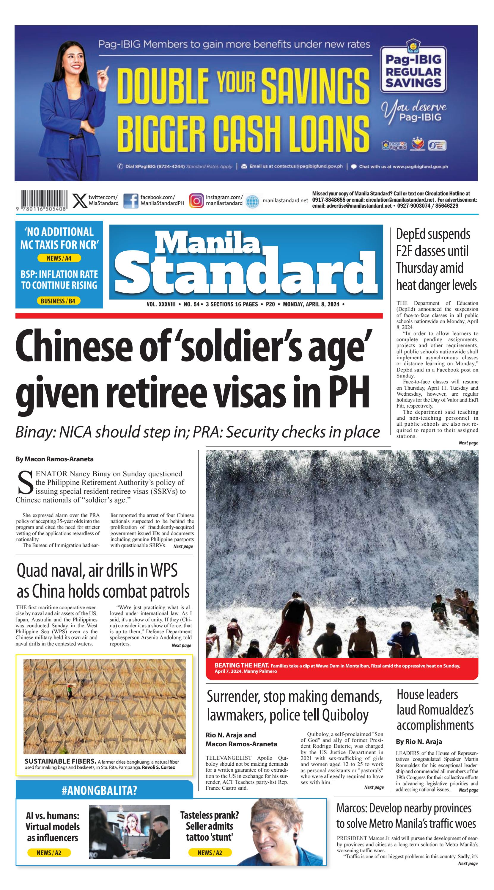 Manila Standard - 2024 April 8 - Monday by Manila Standard - Issuu