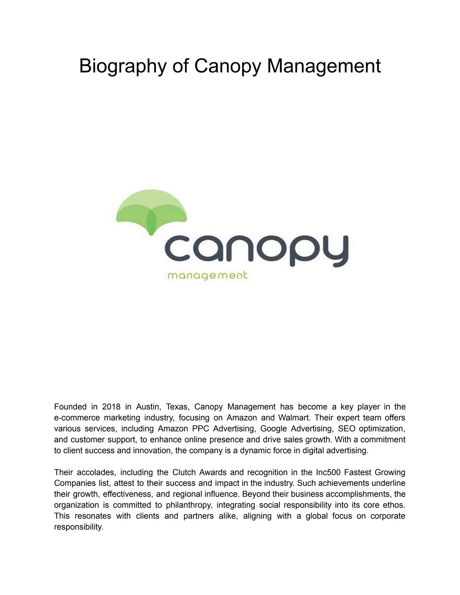 Biography of Canopy Management by Canopy Management - Issuu