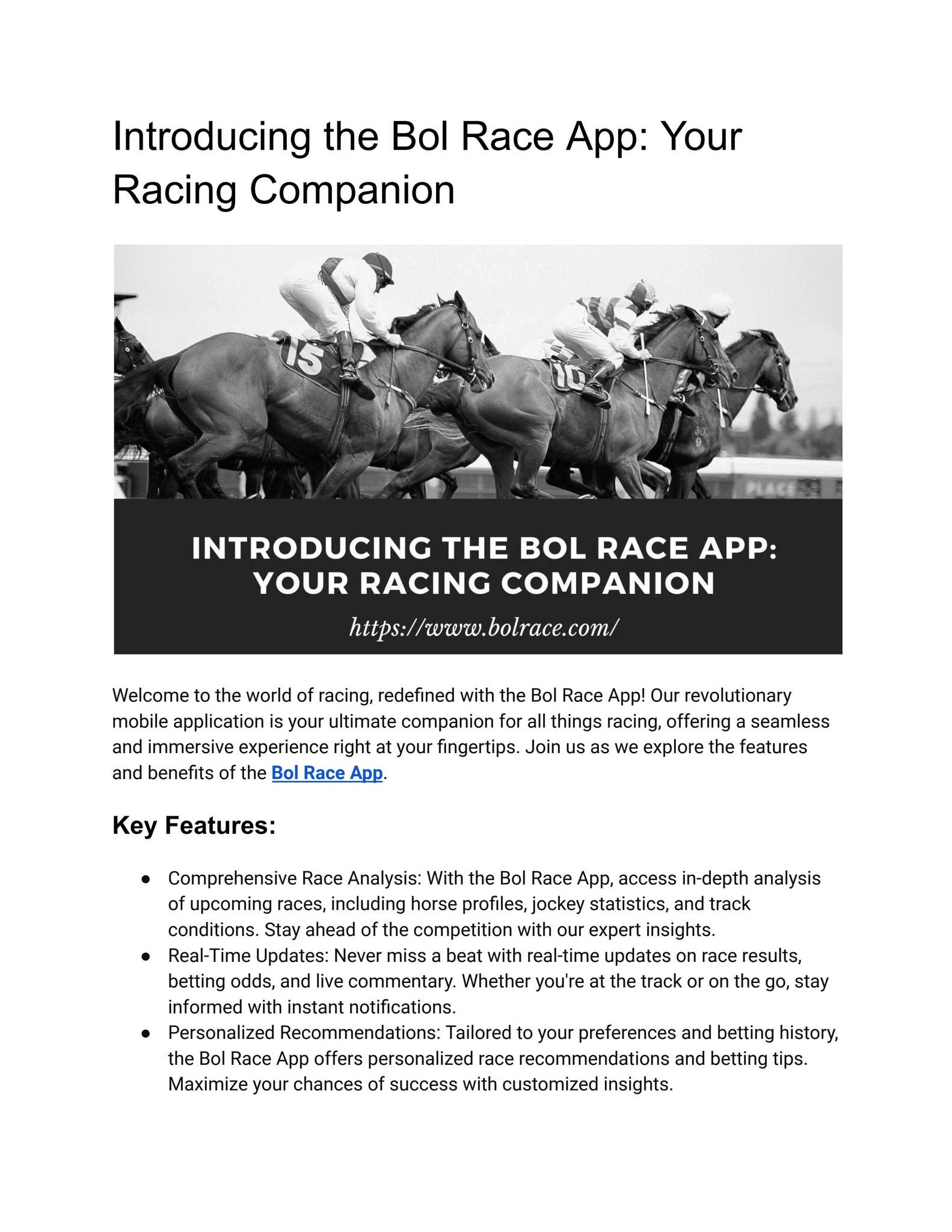 Introducing the Bol Race App: Your Racing Companion by Bolrace - Issuu