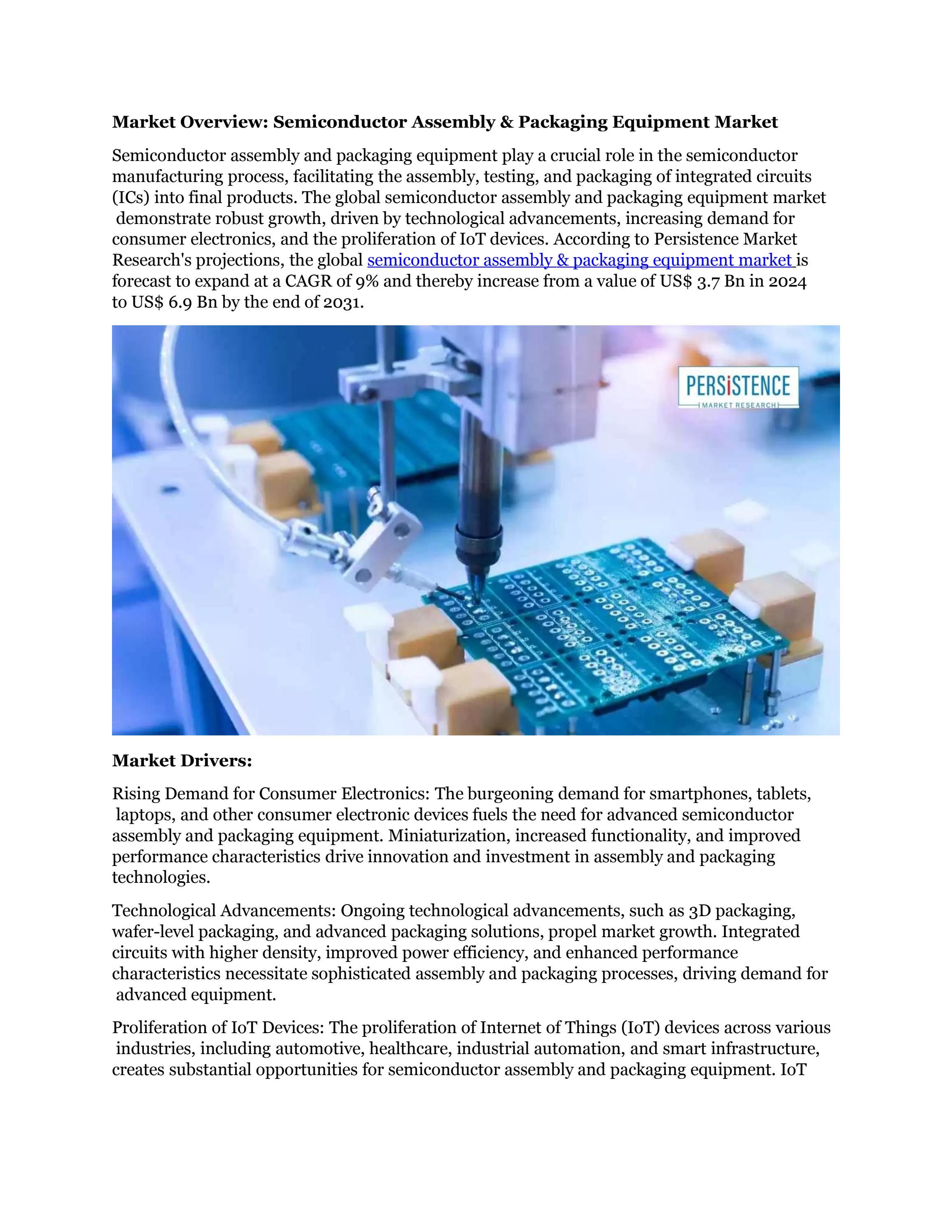 Semiconductor Assembly & Packaging Equipment Market Showcases ...