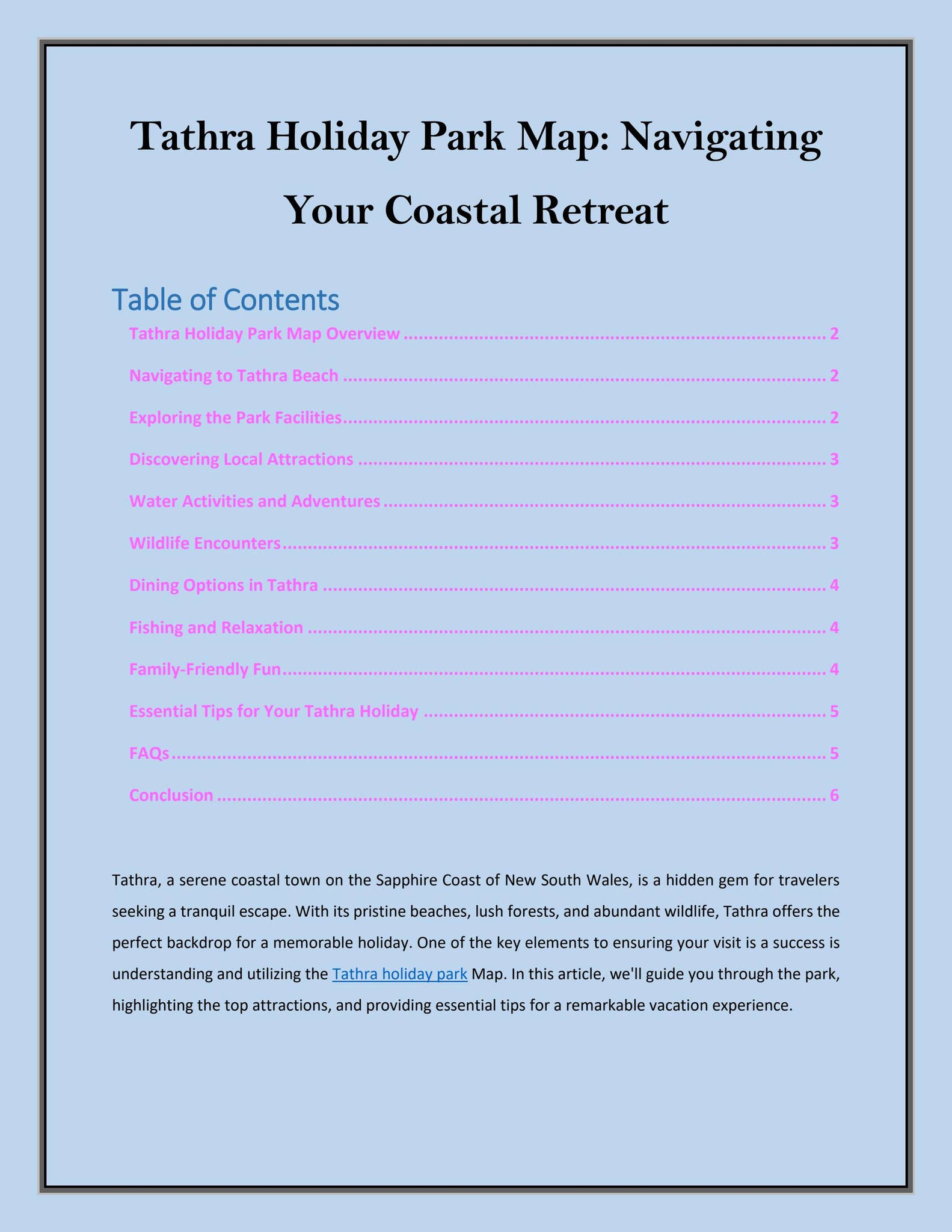 Tathra Holiday Park Map Navigate Coastal Retreat by Web Cures Digtal ...