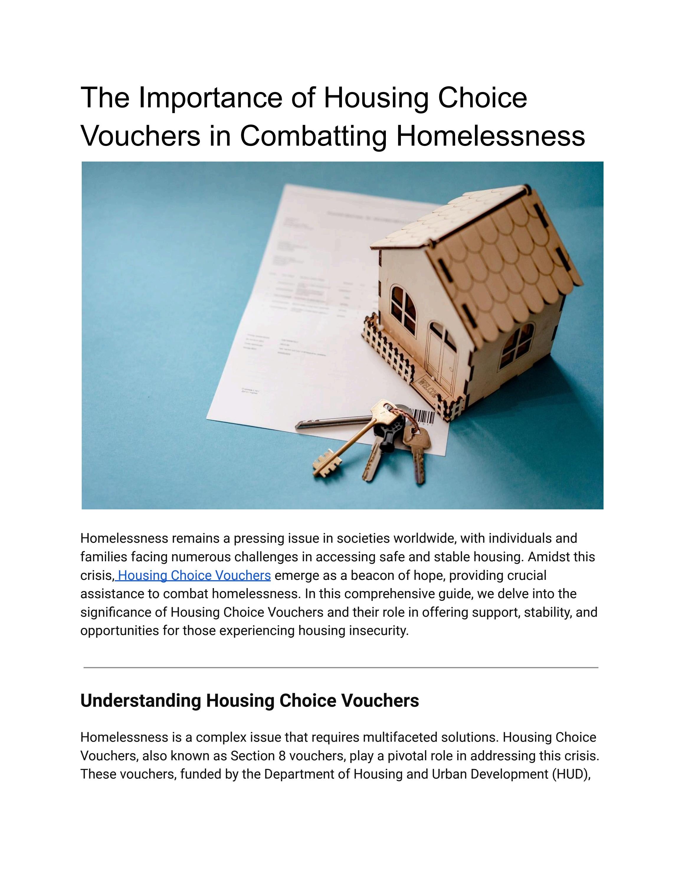 The Importance of Housing Choice Vouchers in Combatting Homelessness by ...