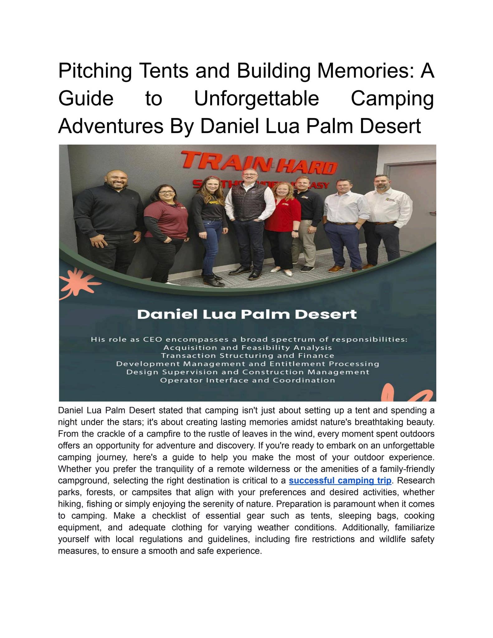 Pitching Tents and Building Memories: A Guide to Unforgettable Camping ...