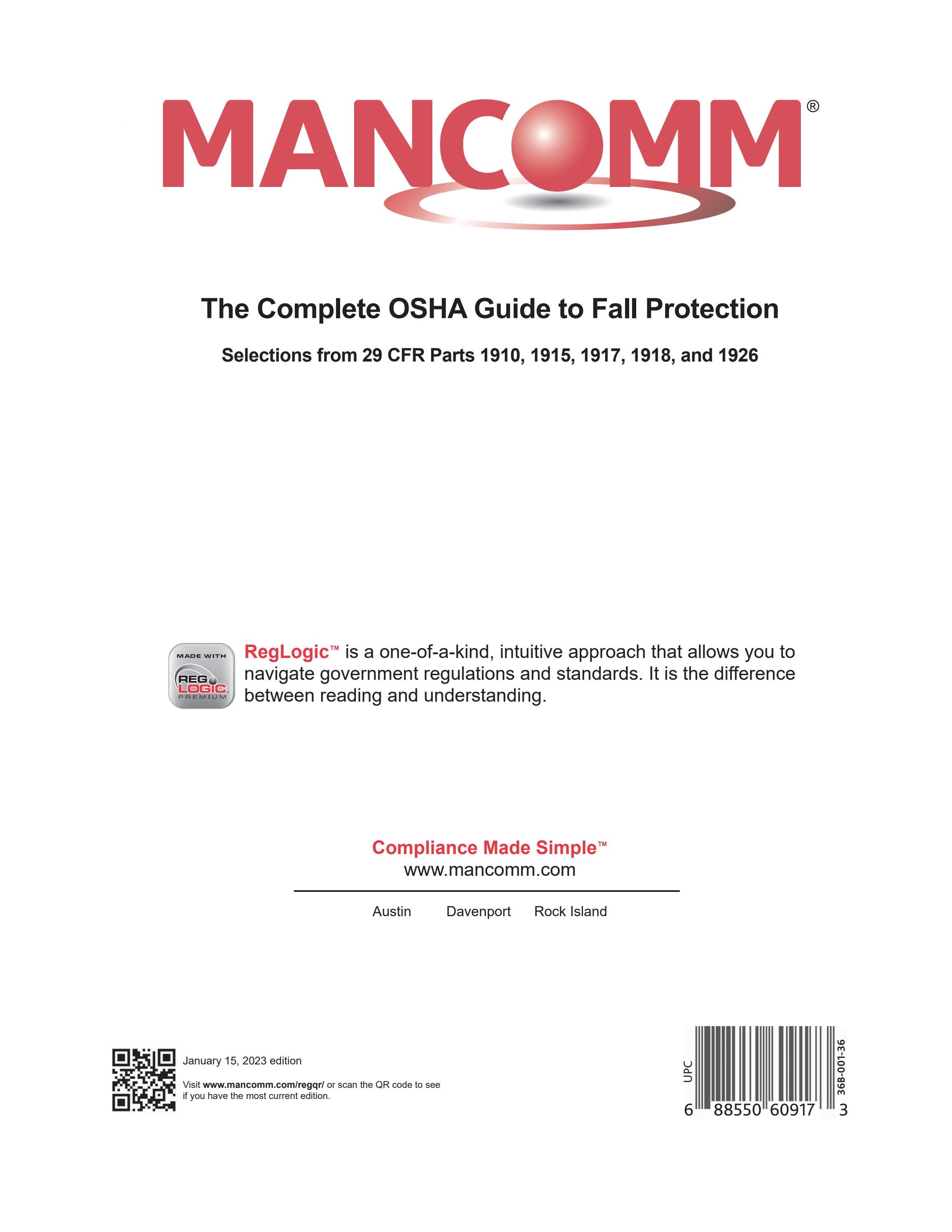 The Complete OSHA Guide to Fall Protection Selections from 29 CFR Parts ...