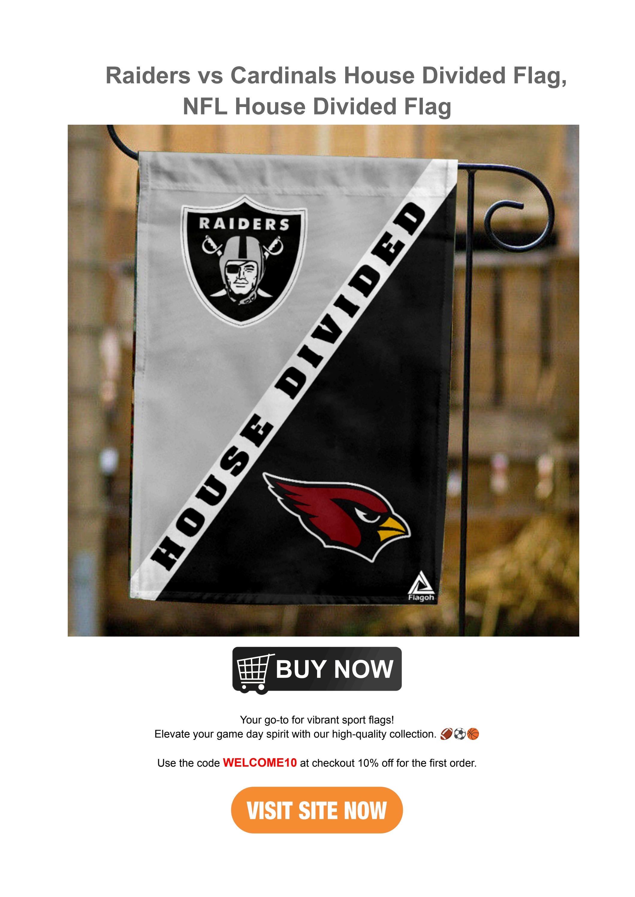 Raiders vs Cardinals House Divided Flag, NFL House Divided Flag by ...