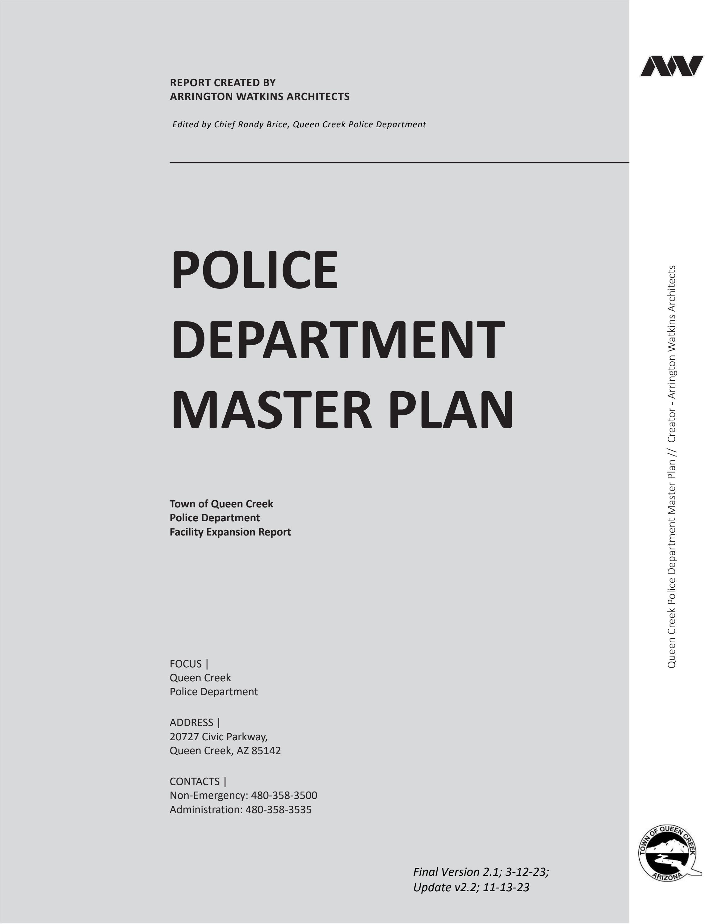 Queen Creek Police Department Master Plan by Queen Creek Police ...