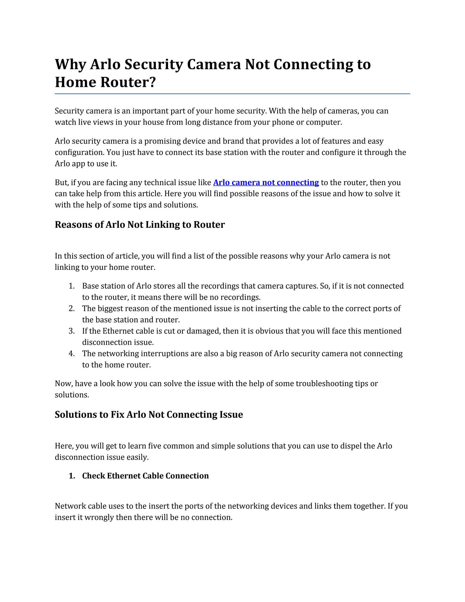 Why Arlo Security Camera Not Connecting to Home Router? by Wifi Wavlink ...