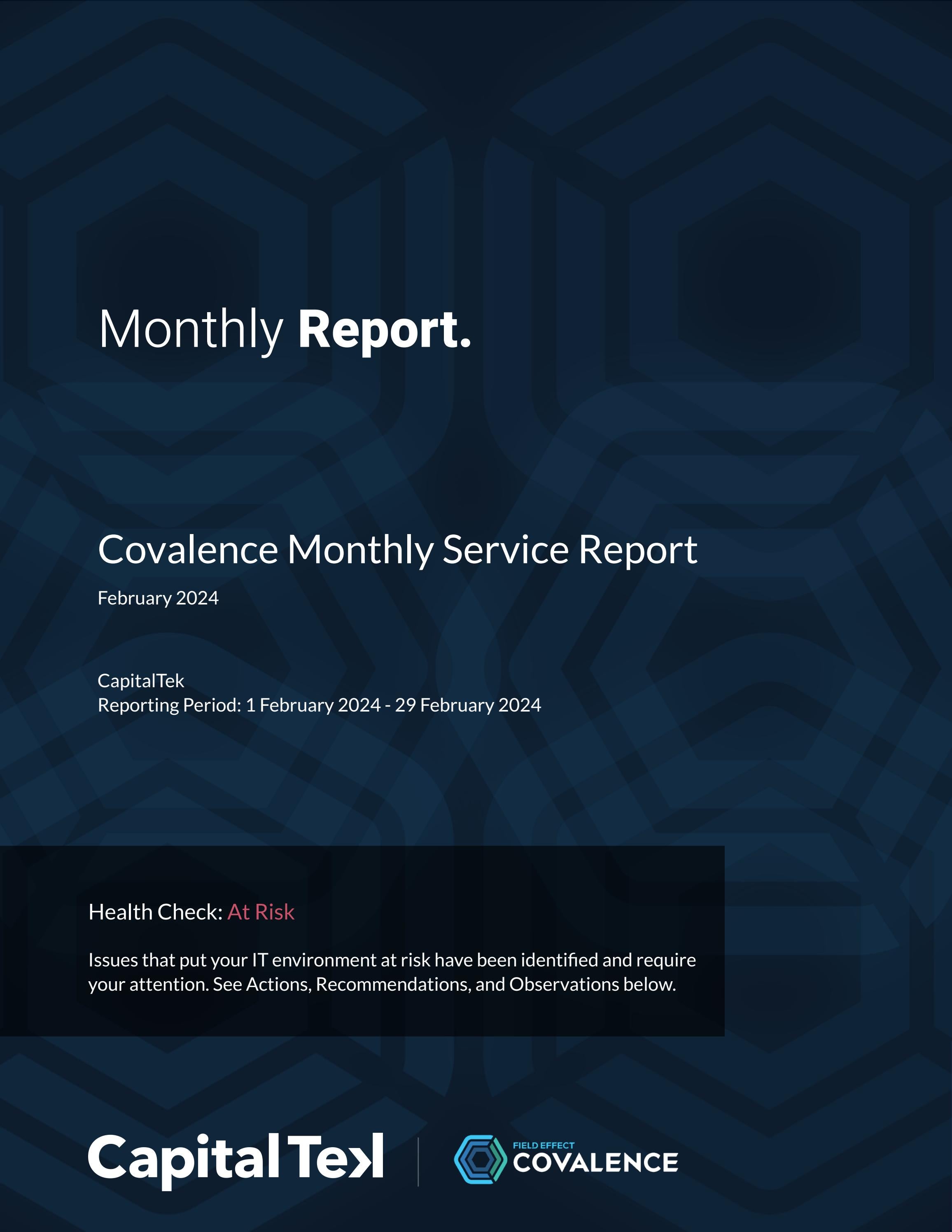 Monthly Service Report by CapitalTek - Issuu