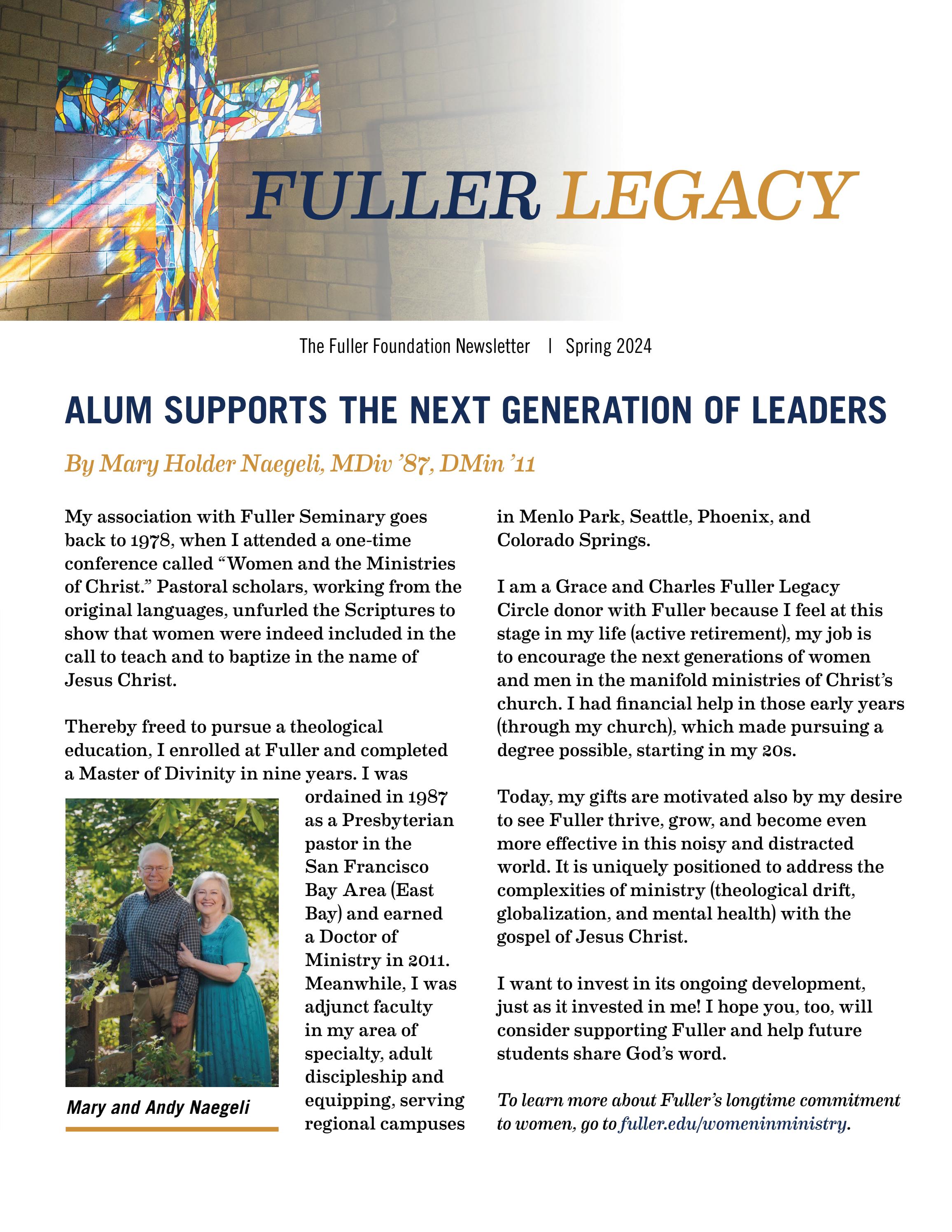 Fuller Legacy | Spring 2024 by The Fuller Foundation - Issuu