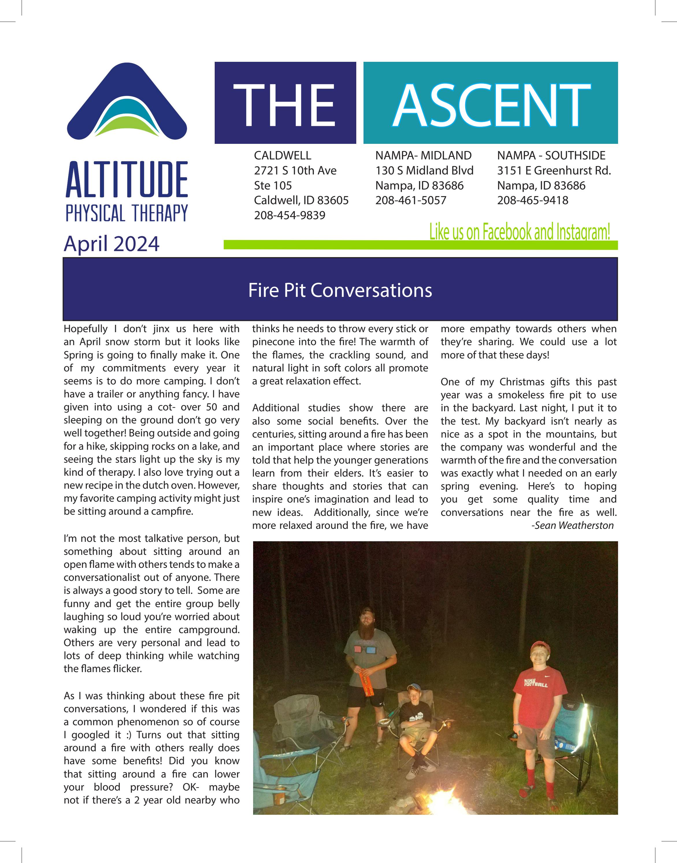 Altitude Physical Therapy April 2024 Newsletter by Brenda Nunley - Issuu