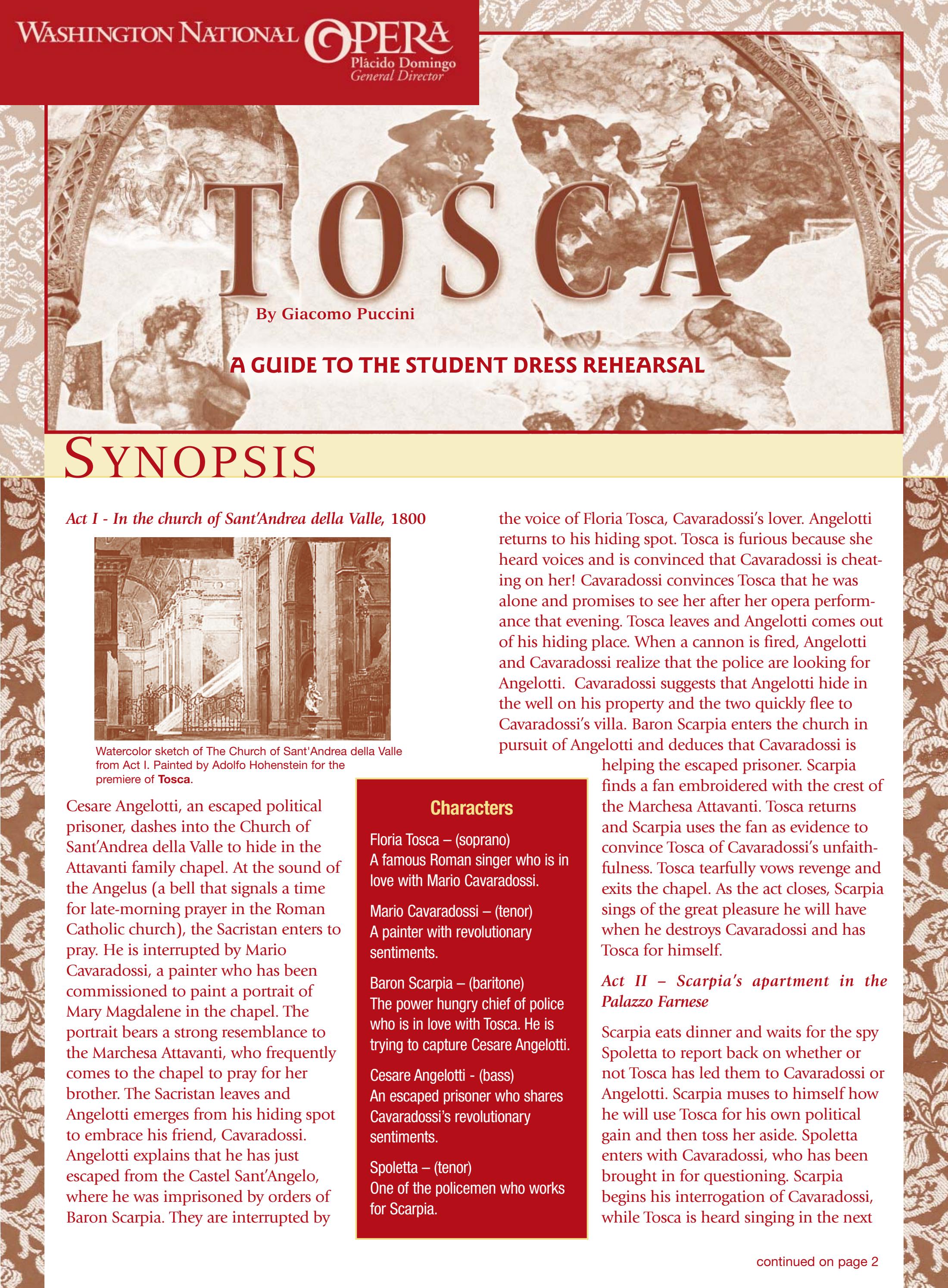 Tosca - Student Guide by Kennedy Center Education Digital Learning - Issuu