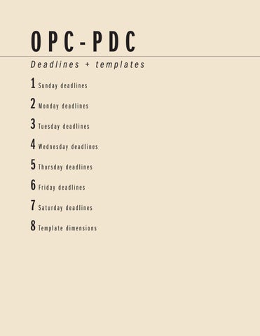 OPC + PDC — core pubs deadlines + templates by Becca Harsch - Issuu