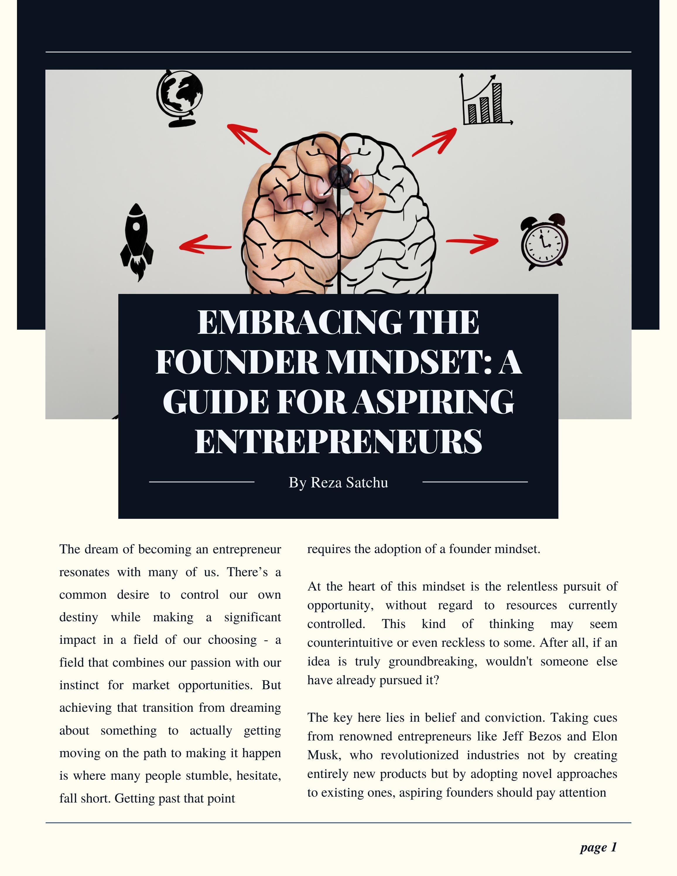 Embracing the Founder Mindset: A Guide for Aspiring Entrepreneurs by ...