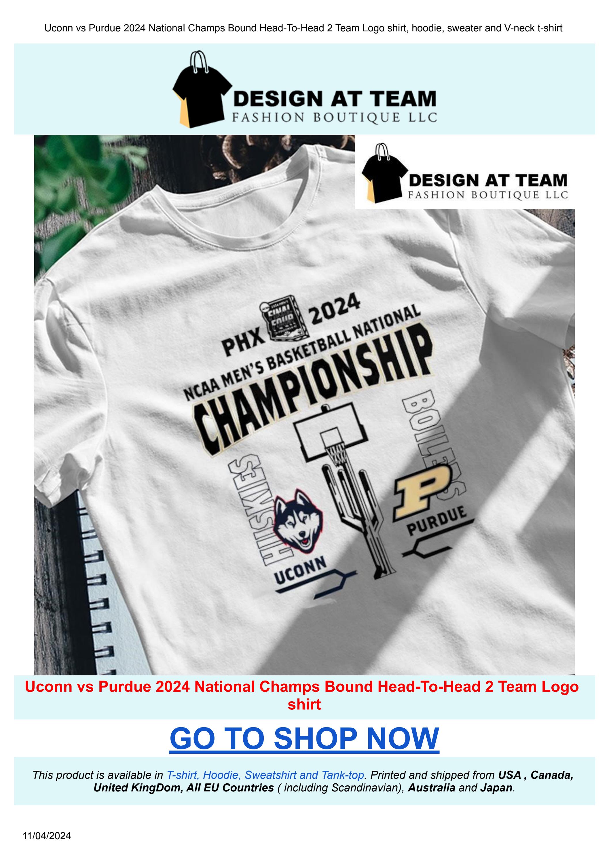 Uconn vs Purdue 2024 National Champs Bound Head-To-Head 2 Team Logo ...