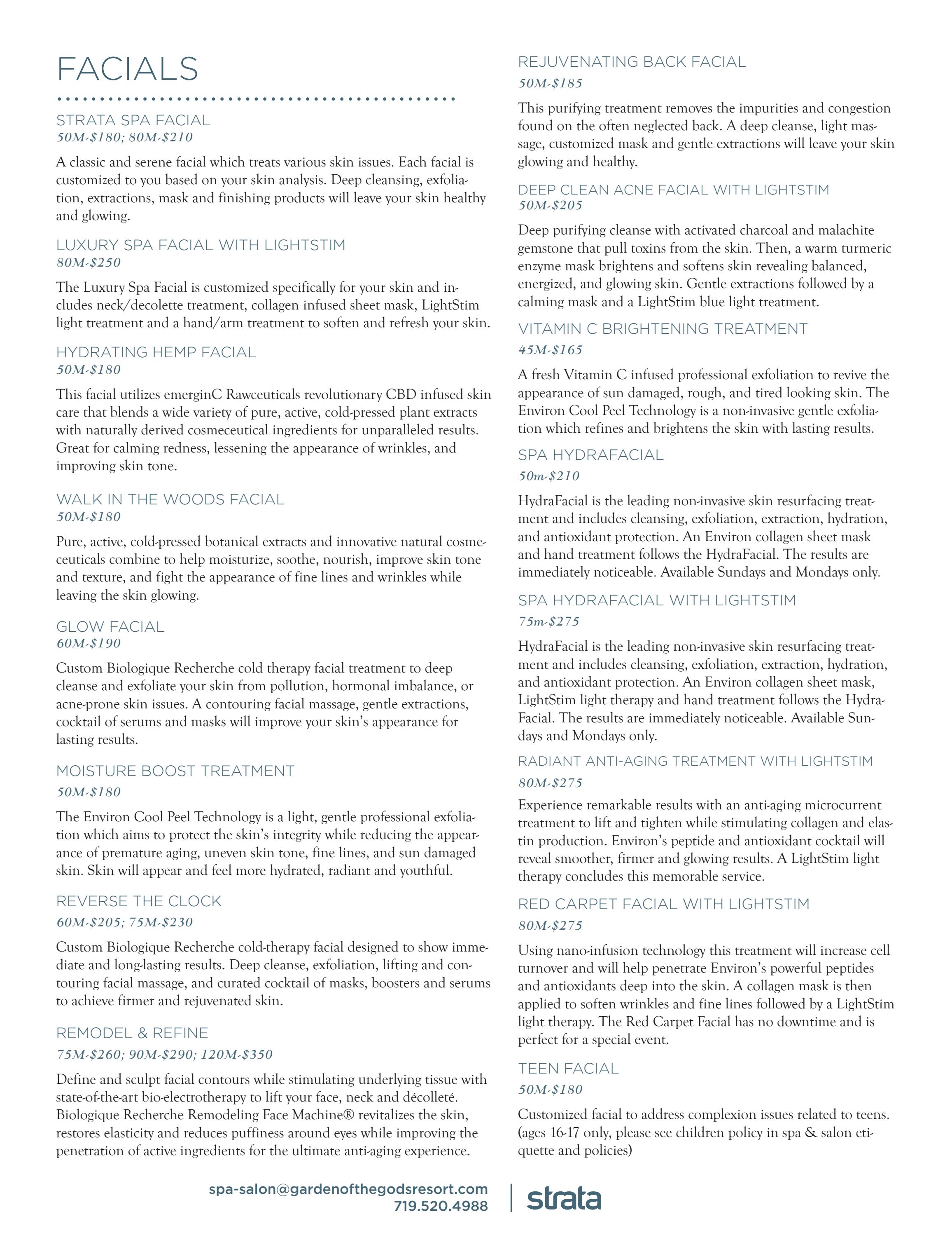 Full Facials Menu by gardenofthegodsresortandclub - Issuu