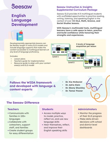 Seesaw English Language Development by seesawlearning - Issuu