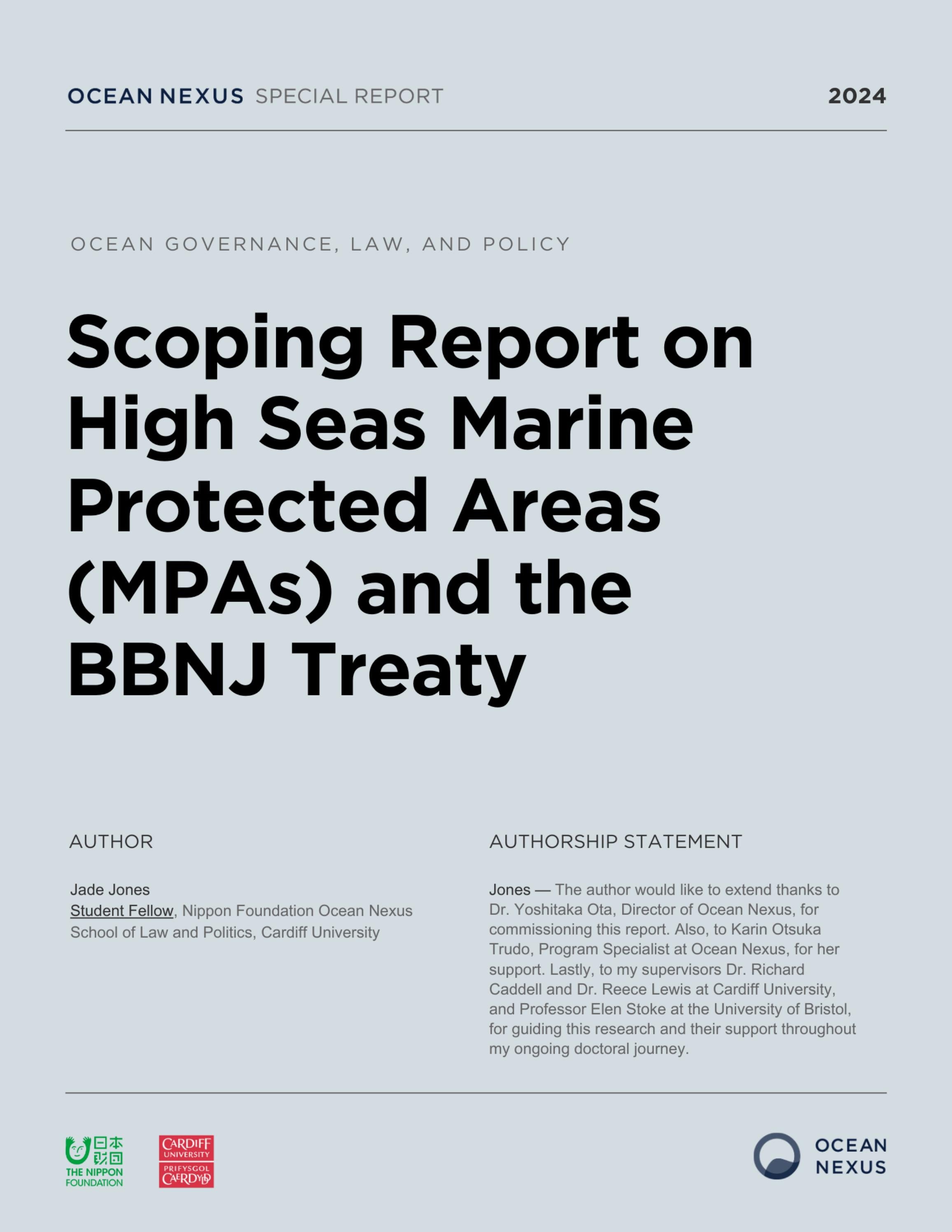 Scoping Report on High Seas Marine Protected Areas (MPAs) and the BBNJ ...