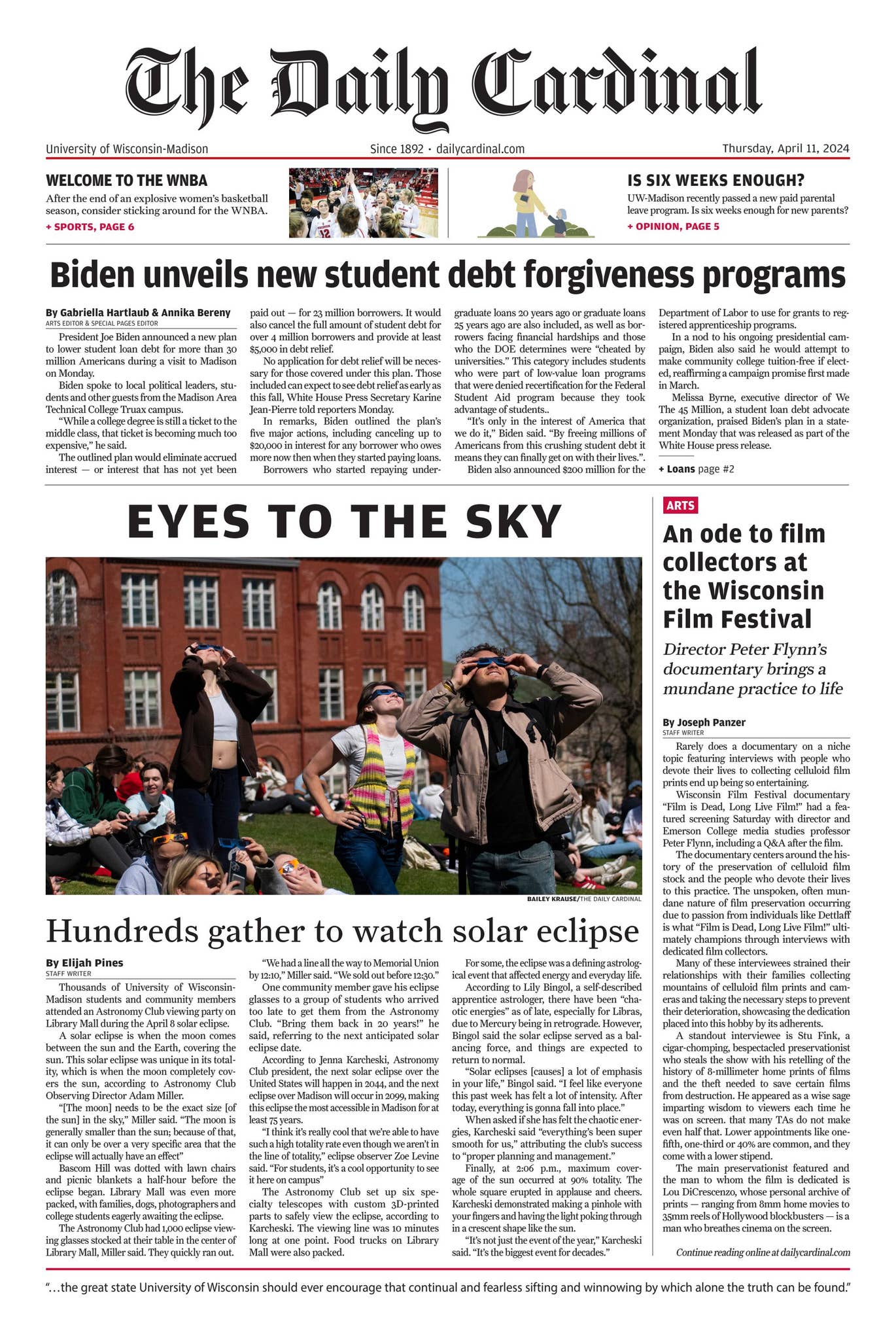 Thursday, April 11, 2024 - The Daily Cardinal by The Daily Cardinal - Issuu
