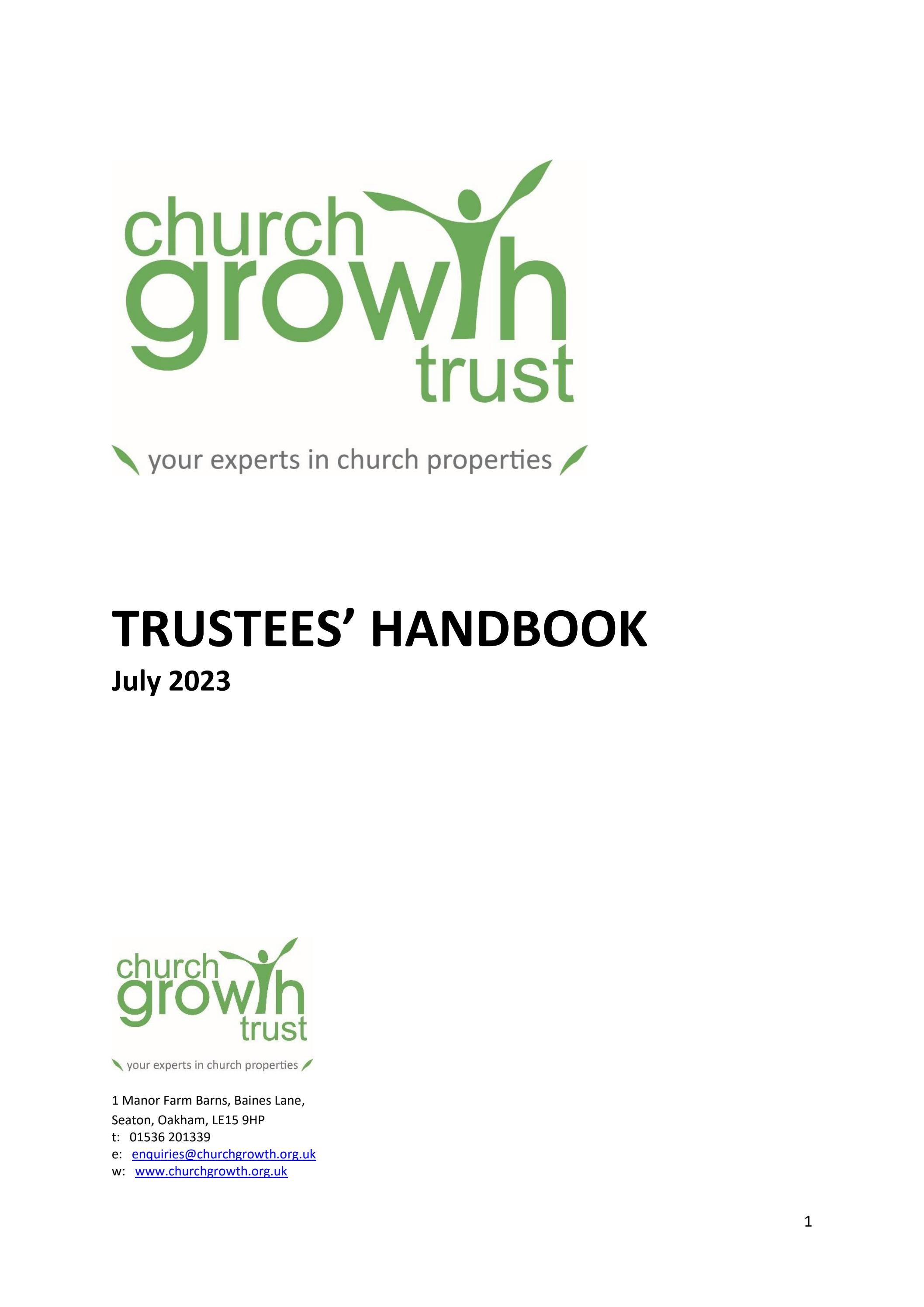 Trustees Handbook - July 2023 by churchgrowthtrust - Issuu