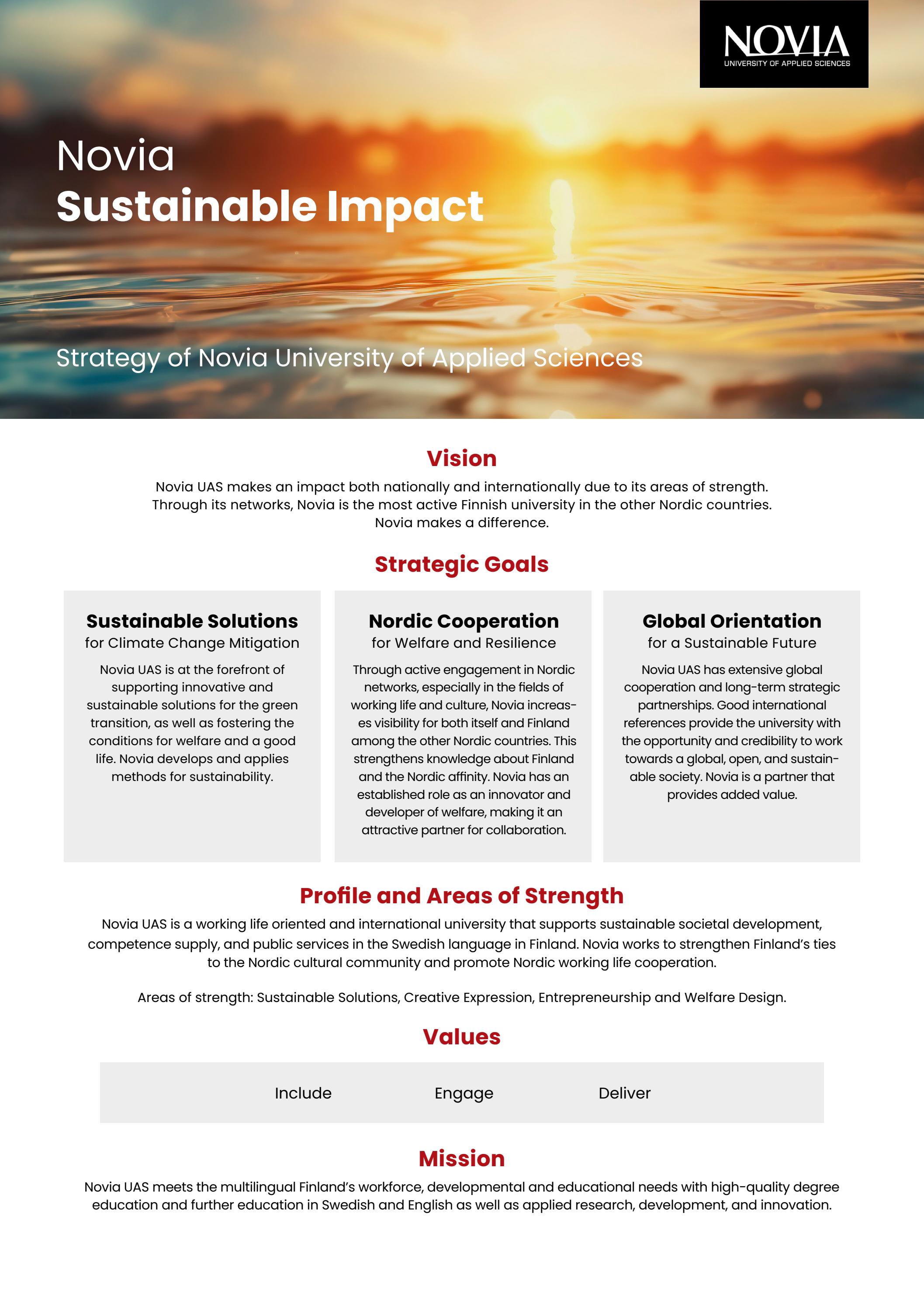 Novia University of Applied Sciences 2030 - Strategy for Novia UAS ...