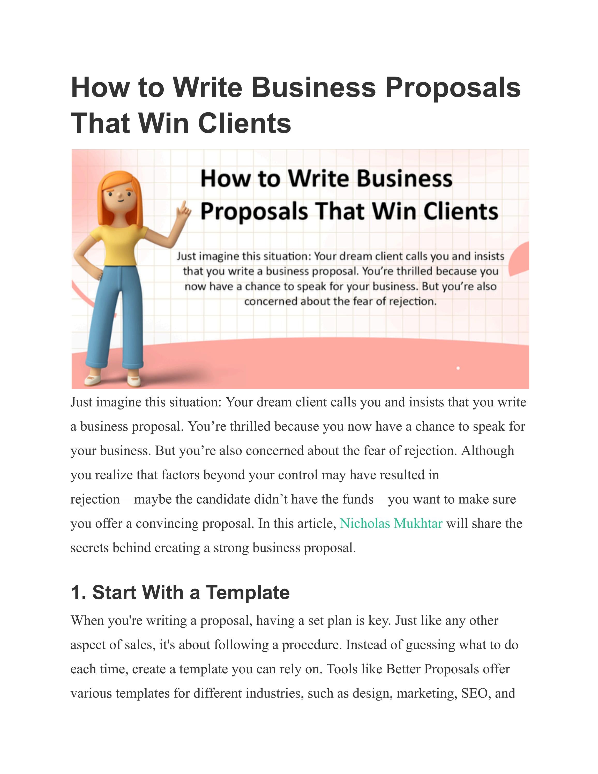 Mastering the Art of Business Proposal Writing by Nicholas Mukhtar - Issuu